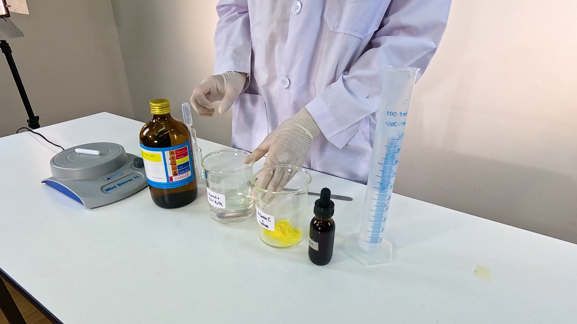Iodine Clock Reaction Science Experiment In Stock Footage SBV-352481723 ...