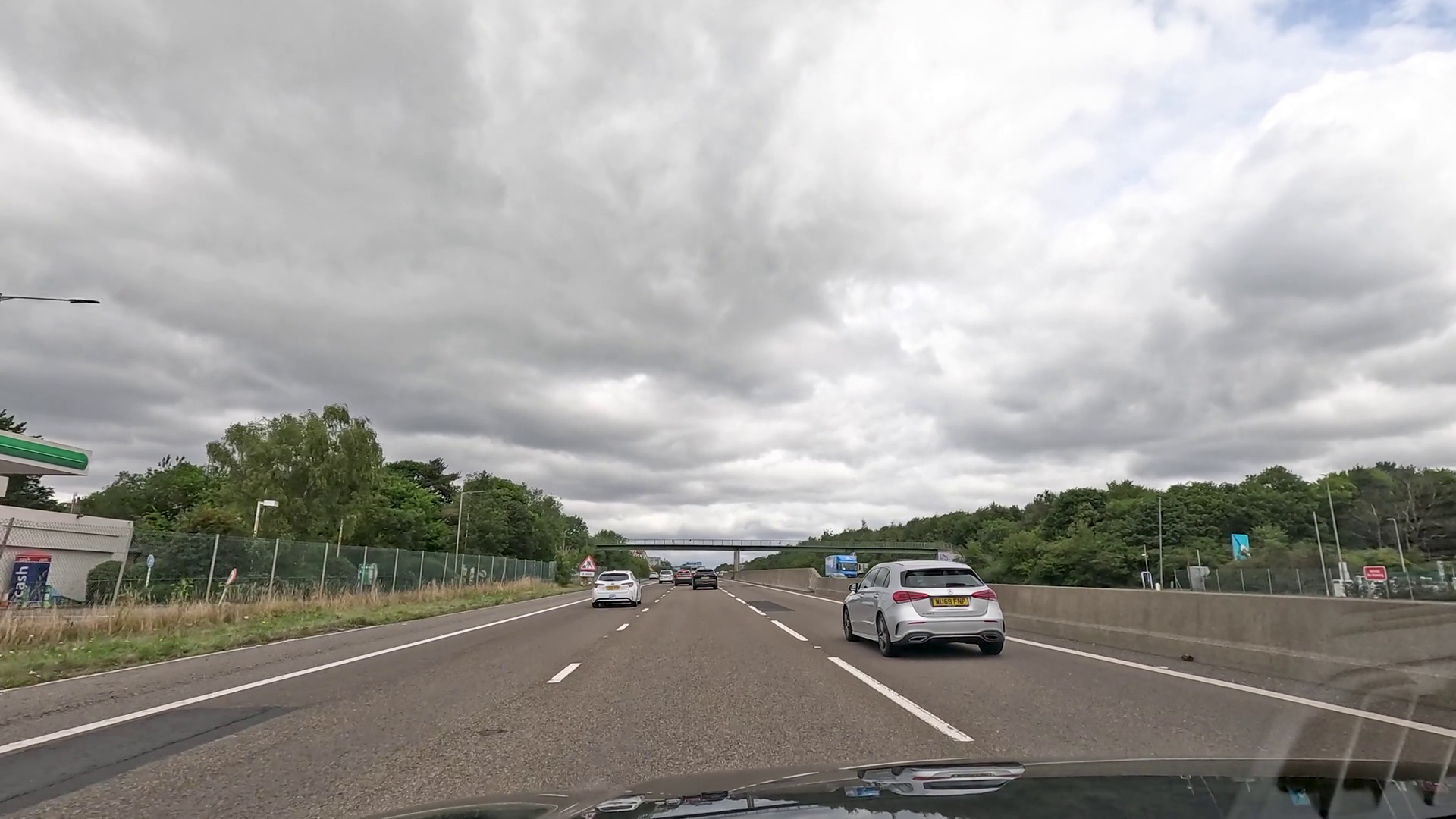 Car Driving On Dual Carriageway Past Stock Footage SBV-352587159 ...