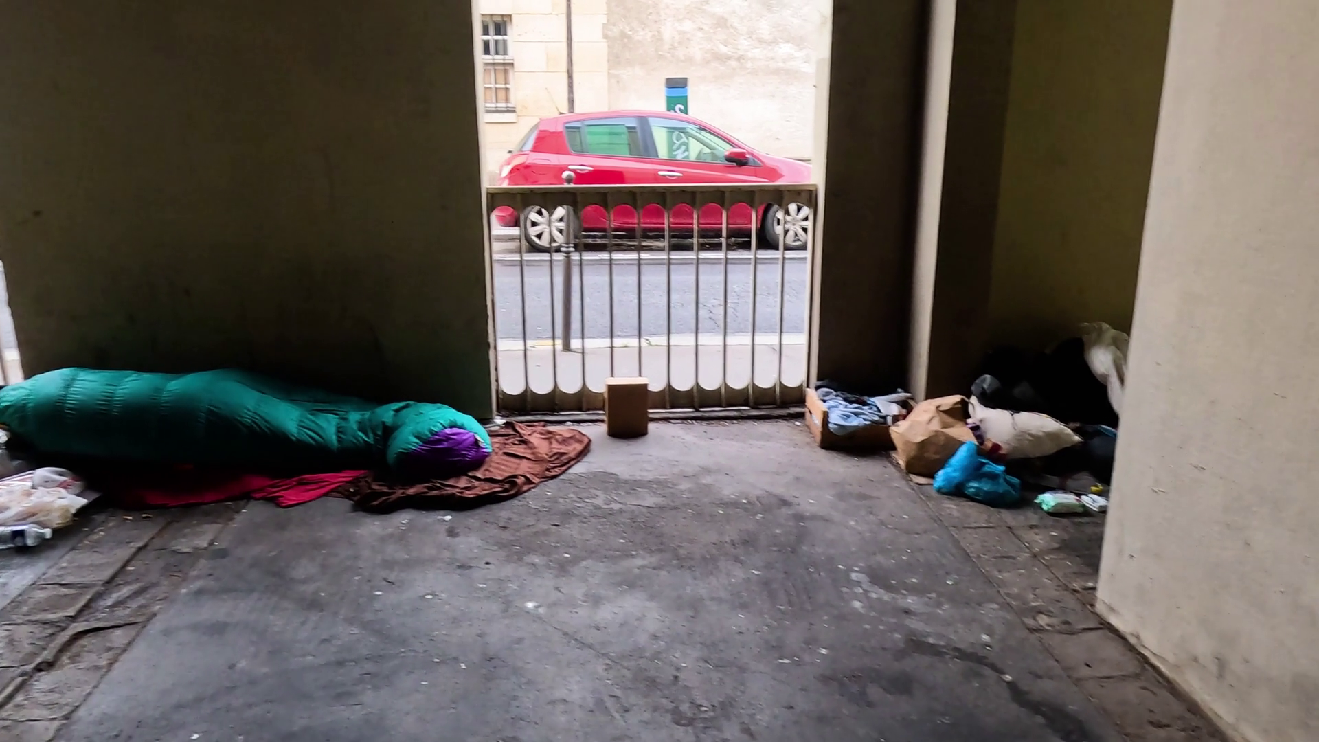 Homeless Shelter In Paris Alleyway Stock Footage SBV-352994964 ...