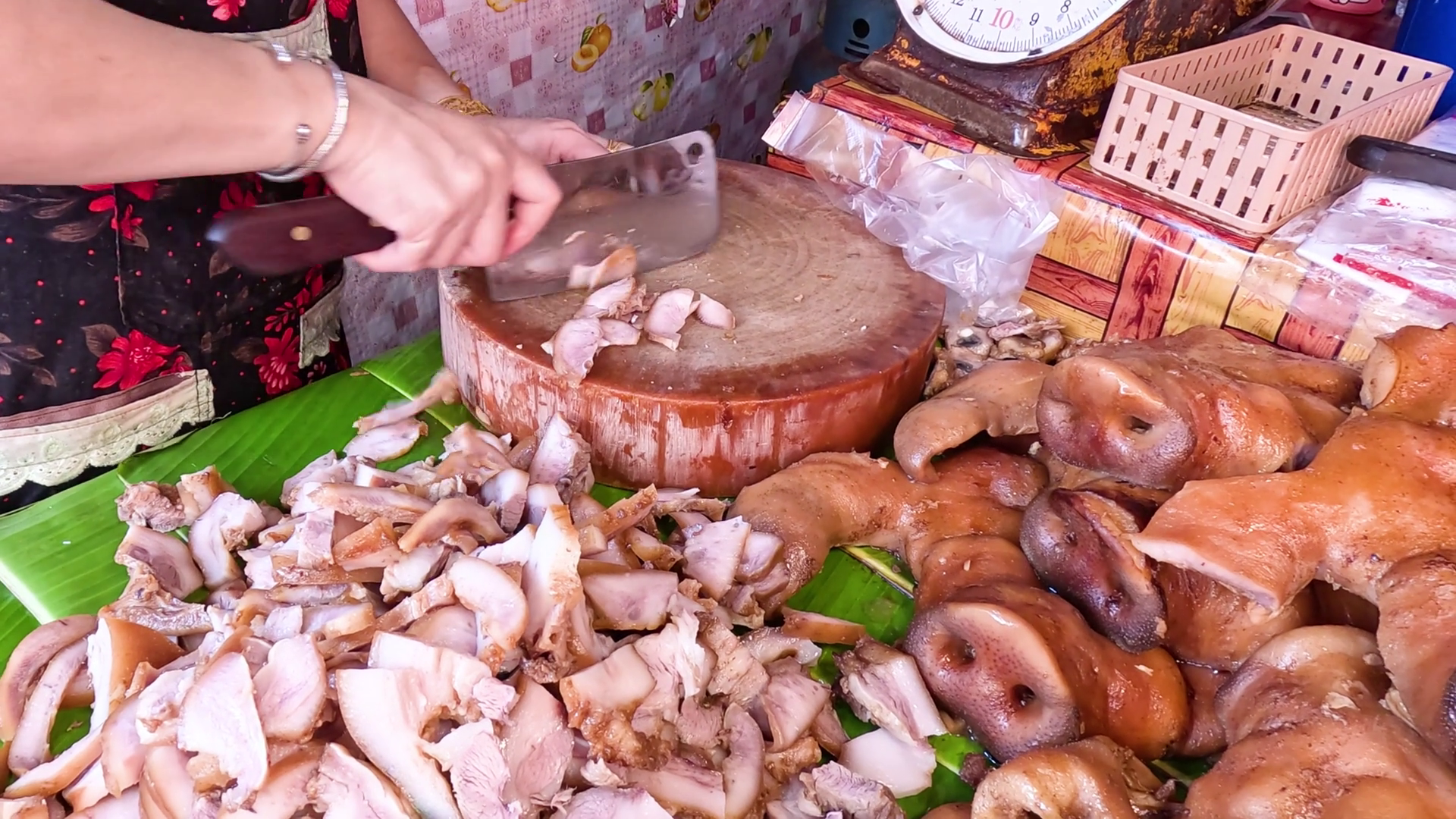 Traditional Market Food Preparation Stock Footage SBV-352442615 ...