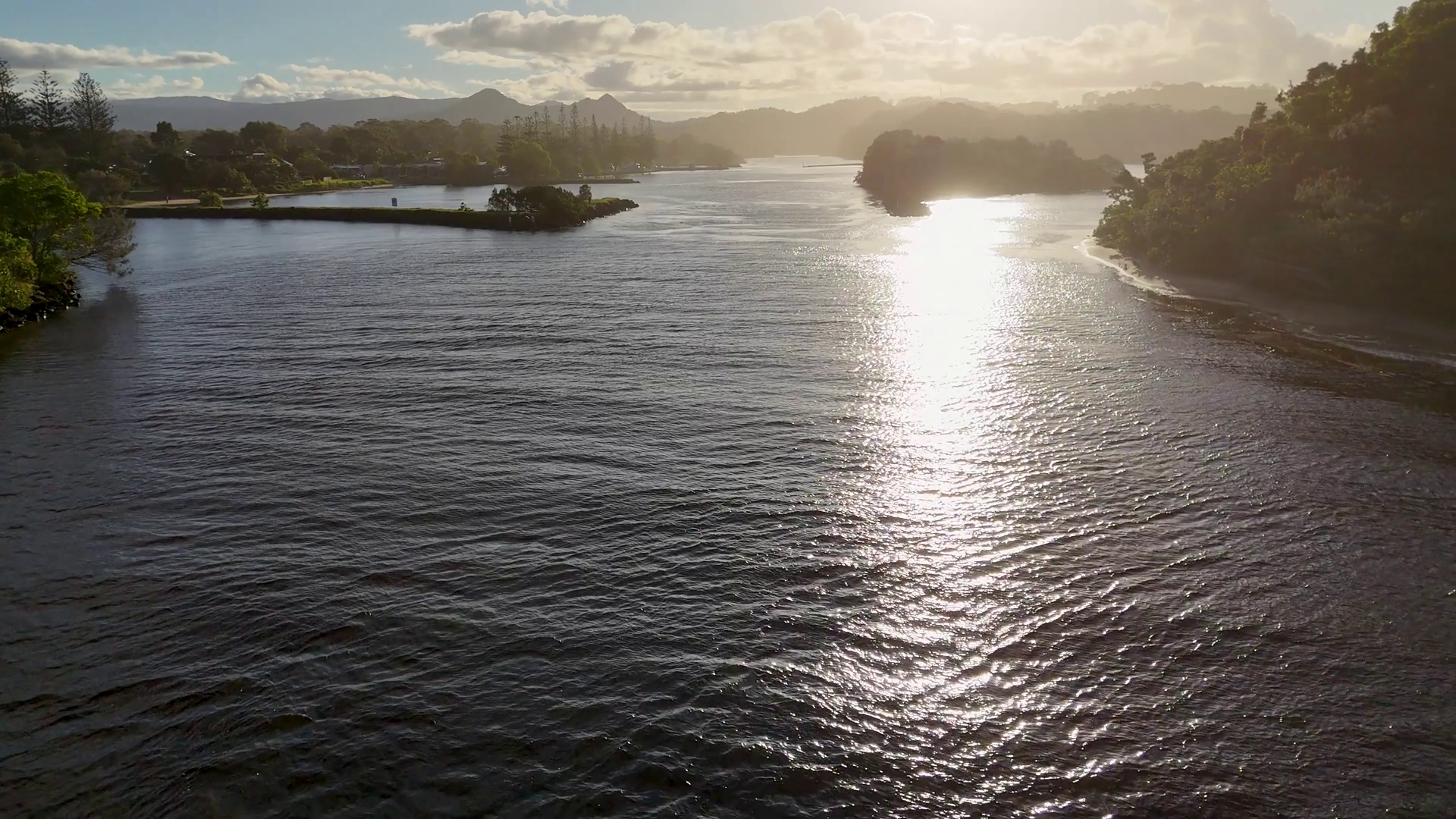 Aerial Sunset Over Brunswick Heads River Stock Footage SBV-352552916 ...