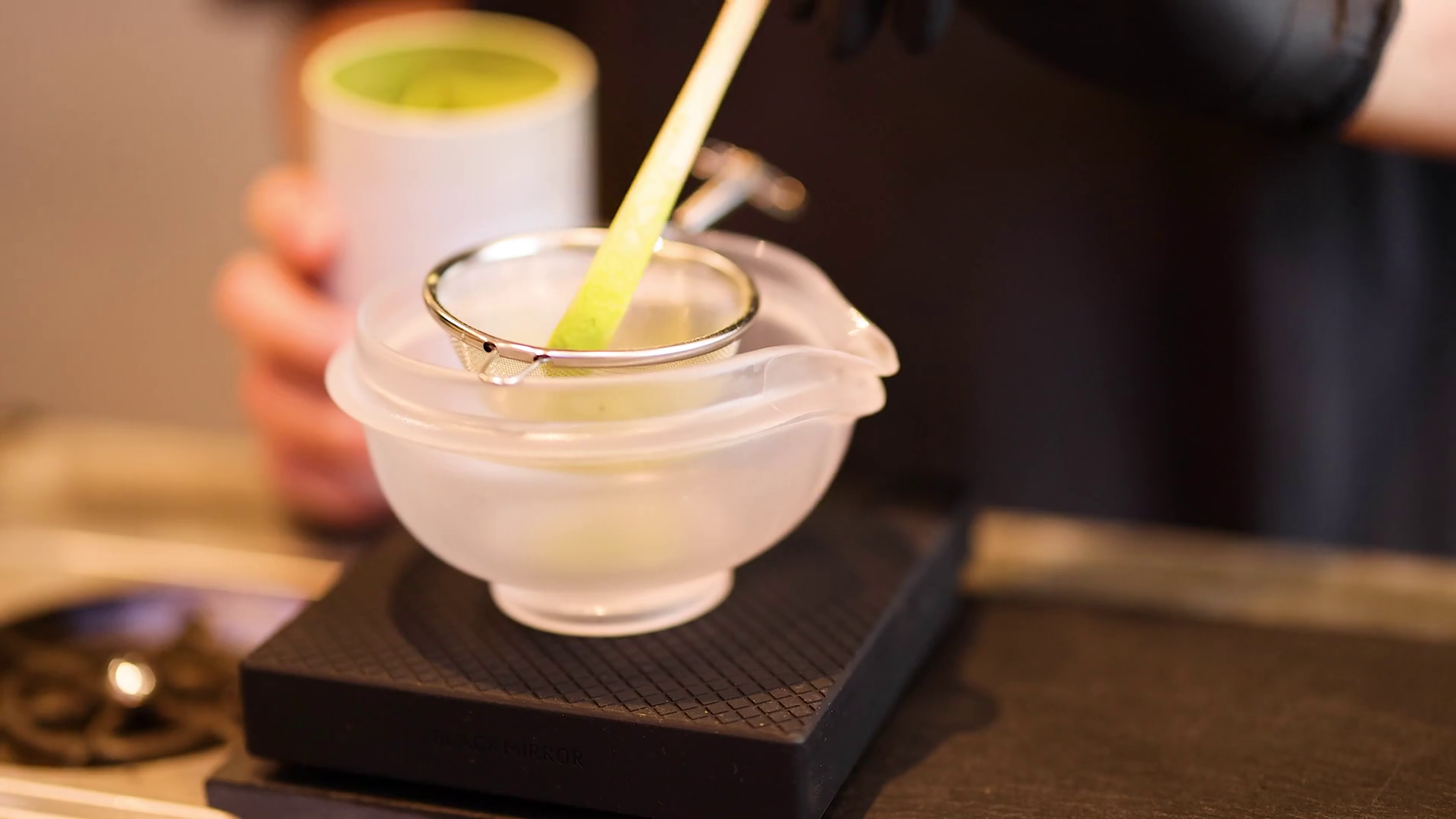 Barista Sifting Matcha Powder Into Glass Stock Footage SBV-353012546 ...
