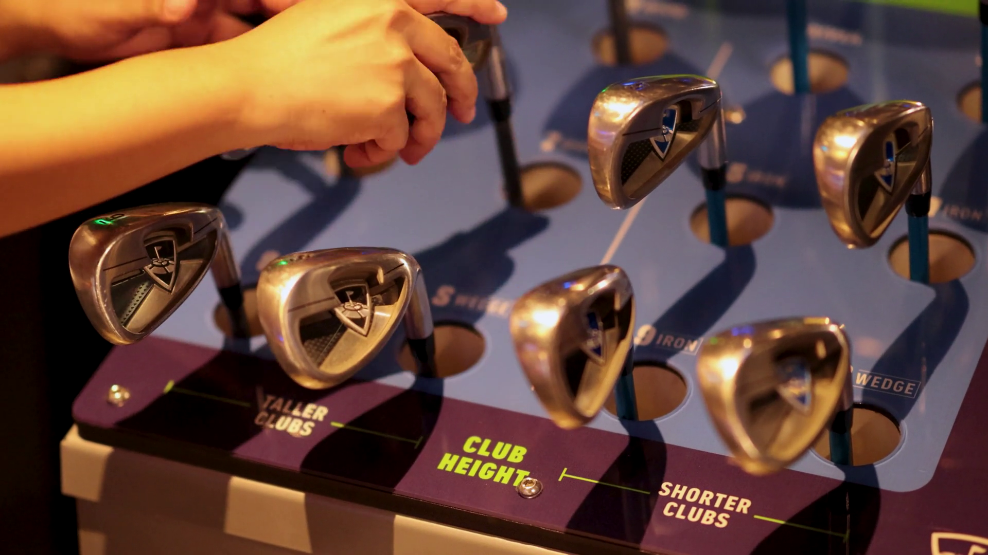 Selecting Golf Clubs At Topgolf Bangkok Stock Footage SBV-352413225 ...