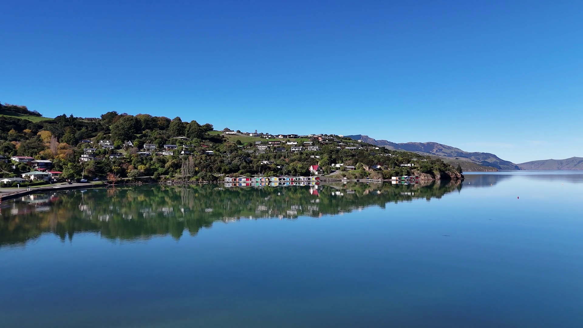 Serene Aerial View Of Akaroa Bay New Zealand Stock Footage SBV ...