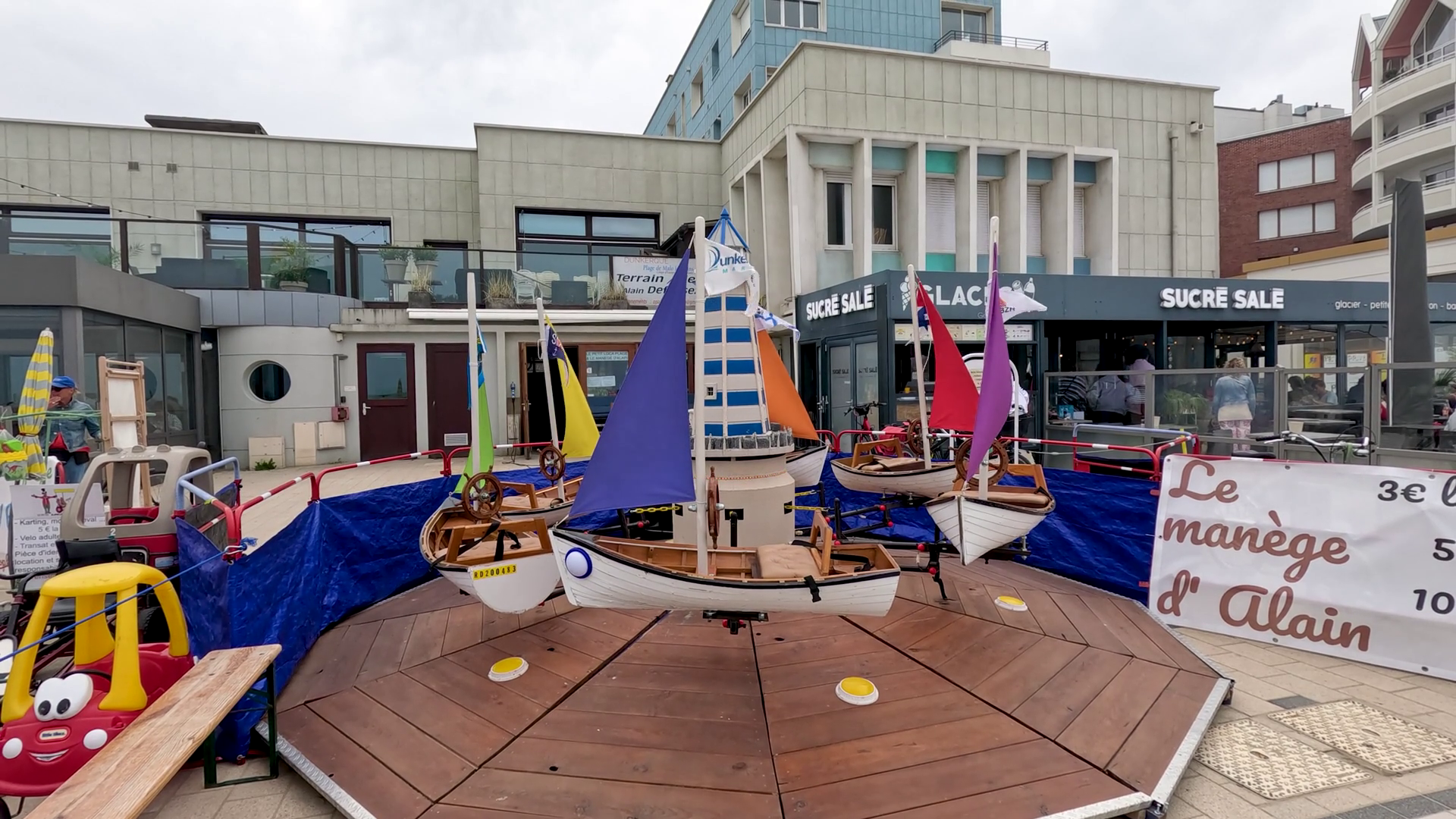 Children’s Wooden Boat Carousel Rotating Stock Footage SBV-352709728 ...