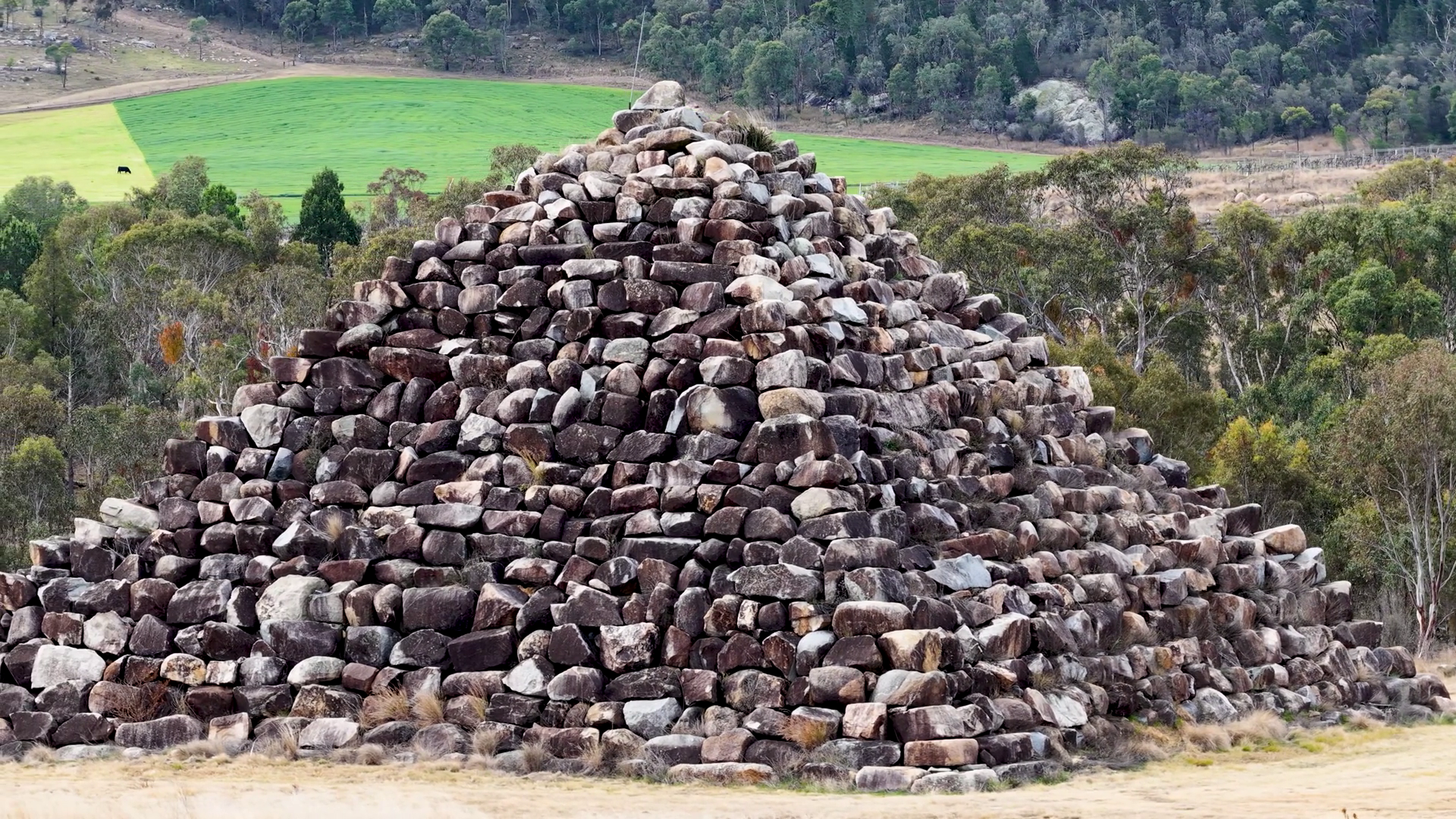 Stone Pyramid In Rural Queensland With Stock Footage SBV-352586980 ...