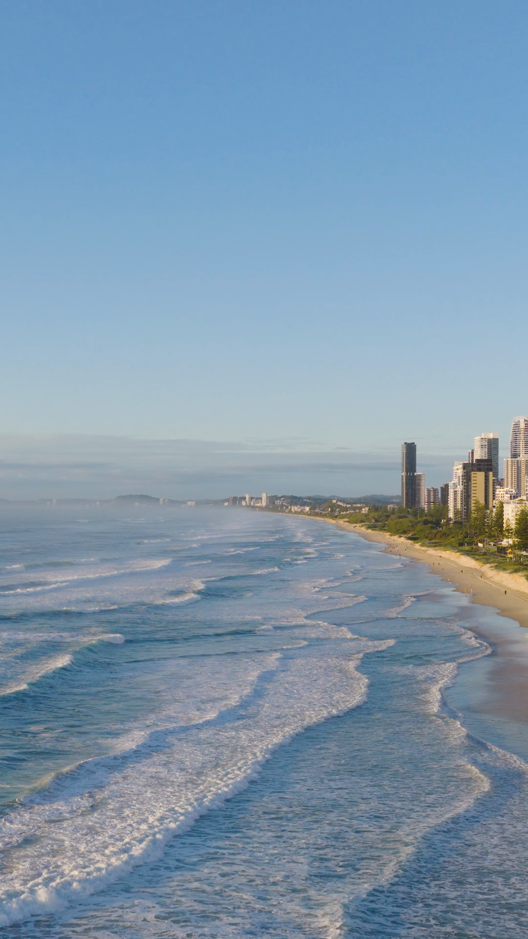 Aerial View Of Gold Coast Beachfront Skyline Stock Footage SBV ...