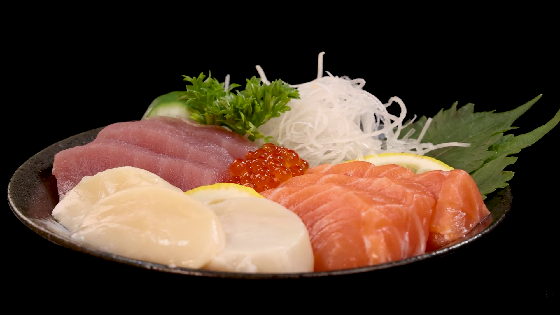 Rotating Plate Of Japanese Sashimi Sushi Set Stock Footage SBV ...