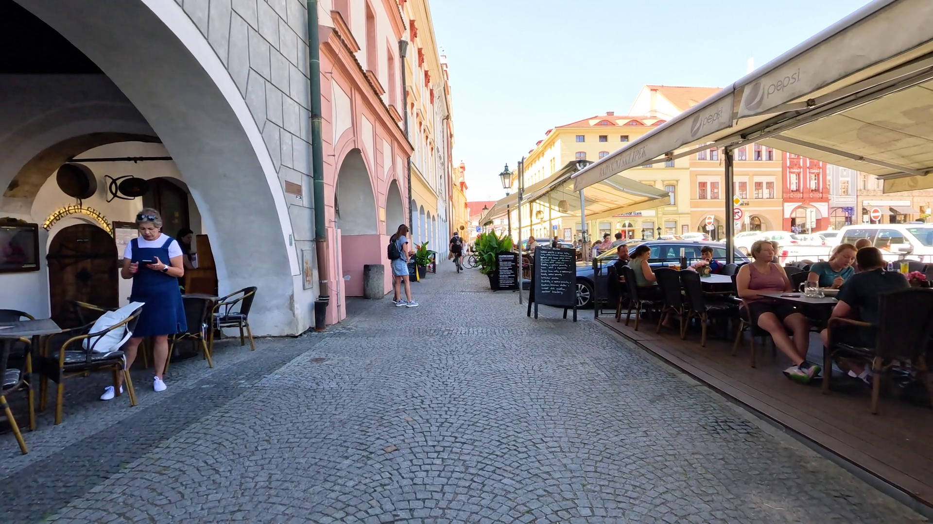 Waitress Walking Along Outdoor Cafe On Stock Footage SBV-353194826 ...