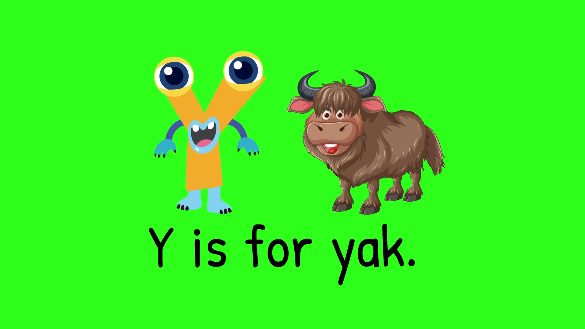Alphabet Animation: Y Is Yak On Green Stock Footage SBV-352458364 ...