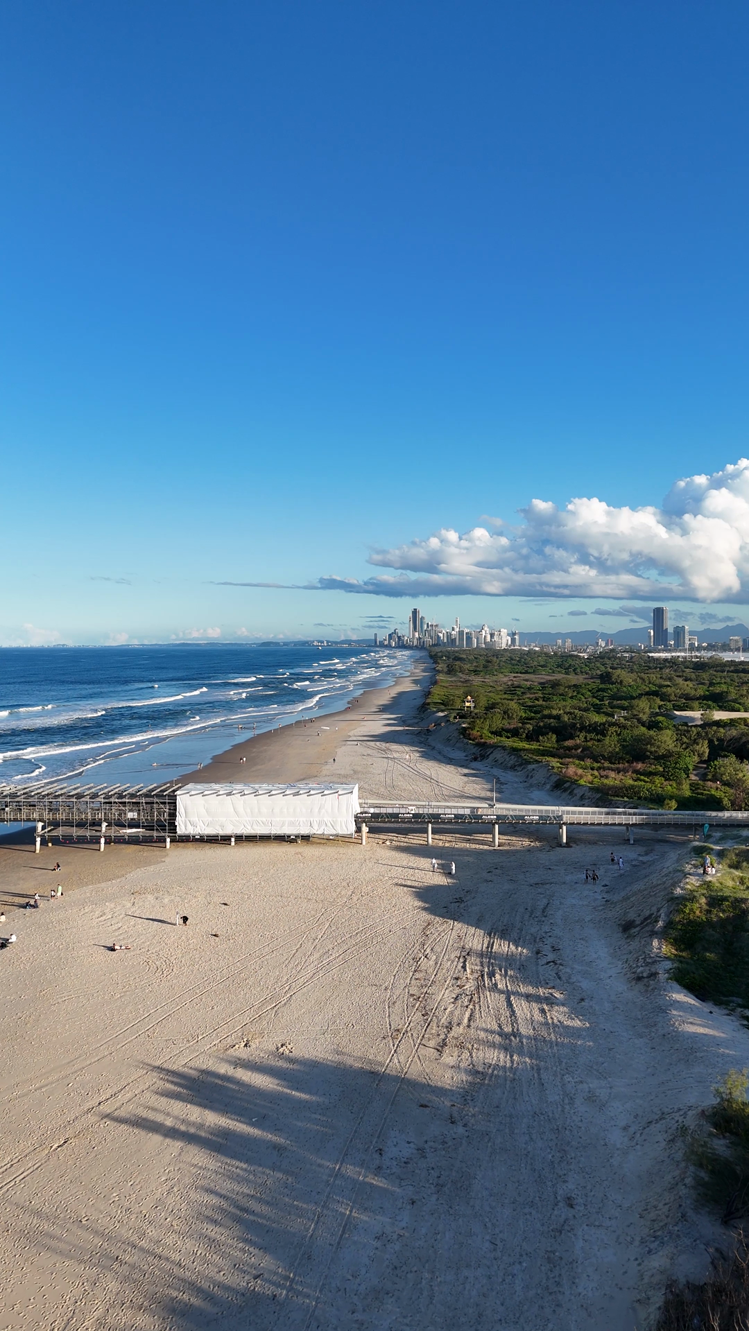 Aerial View Of Gold Coast Beachfront Stock Footage SBV-353139246 ...