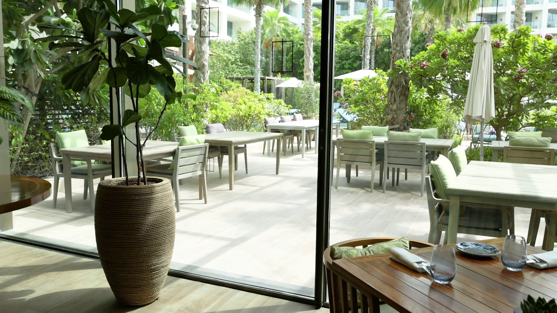 Serene Restaurant View In Dubai Stock Footage SBV-352452435 - Storyblocks