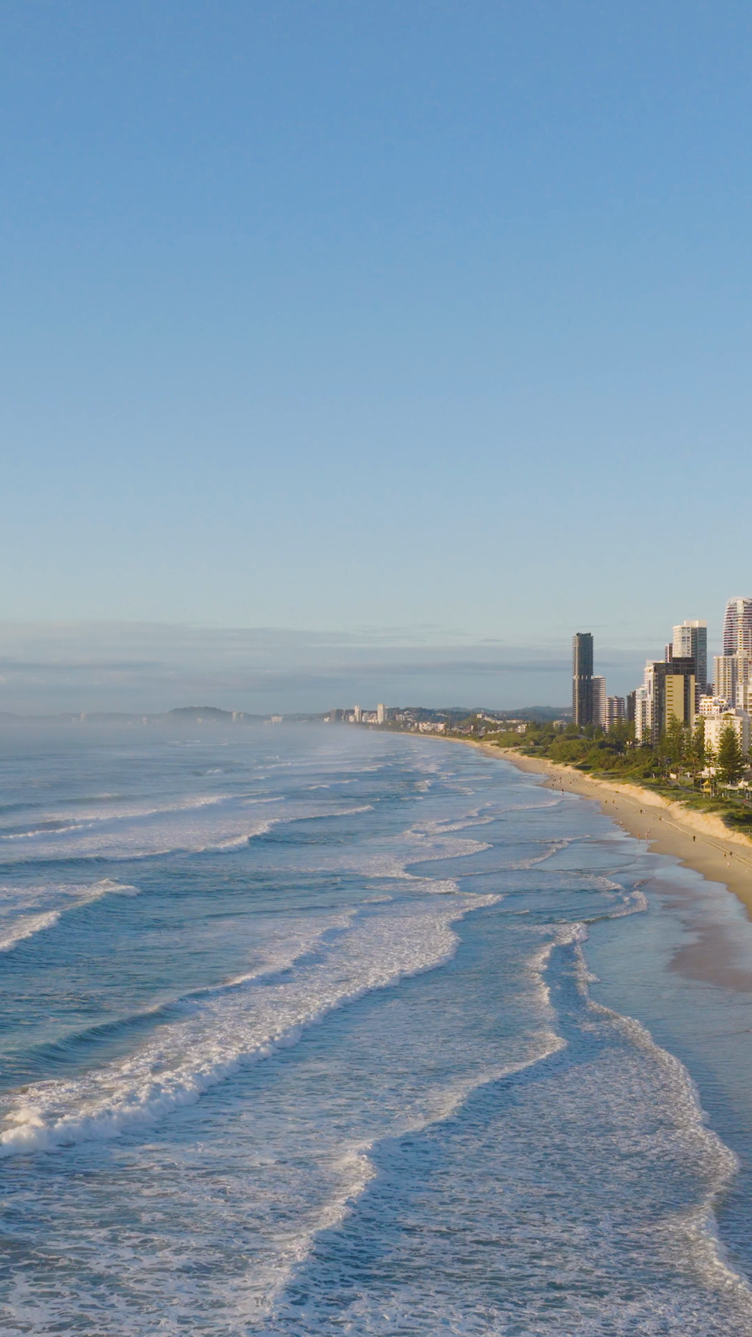 Aerial View Of Gold Coast Beachfront Skyline Stock Footage SBV ...
