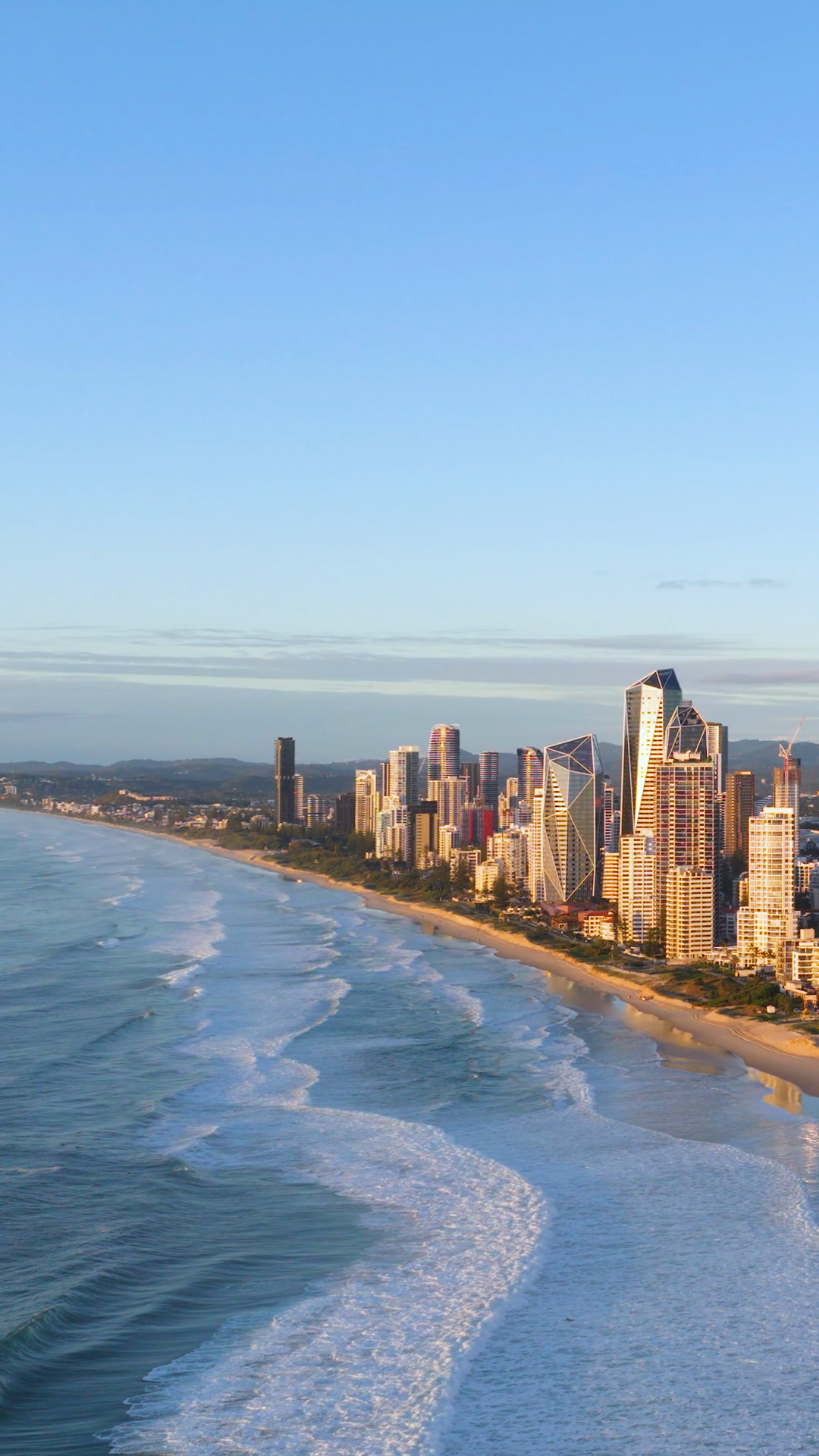 Aerial View Of Gold Coast Beachfront Skyline Stock Footage SBV ...