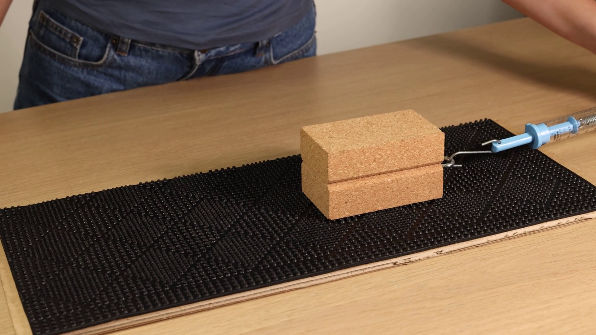 Demonstrating Friction With Wooden Block Stock Footage SBV-352554573 ...