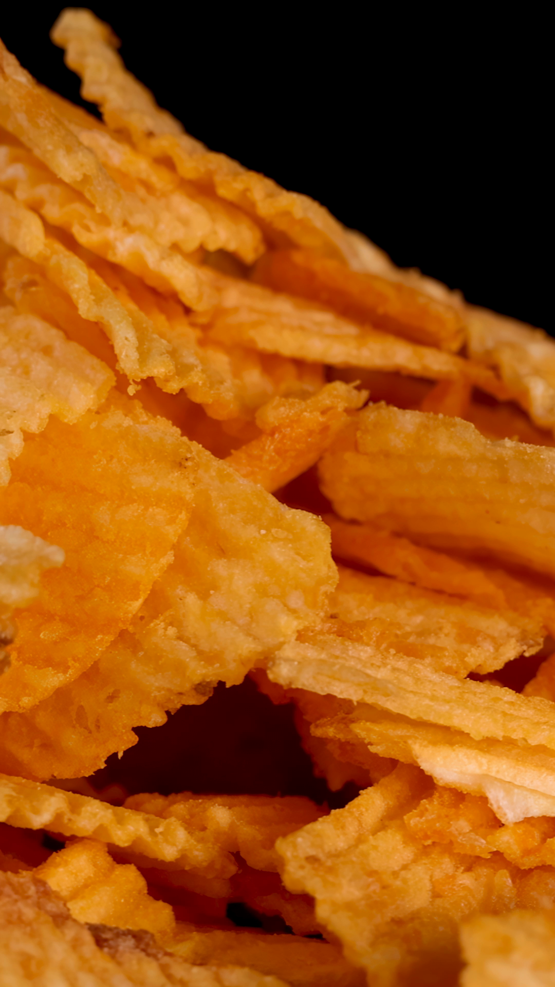 Rotating Close-up Of Ridged Potato Chips Stock Footage SBV-353136590 ...