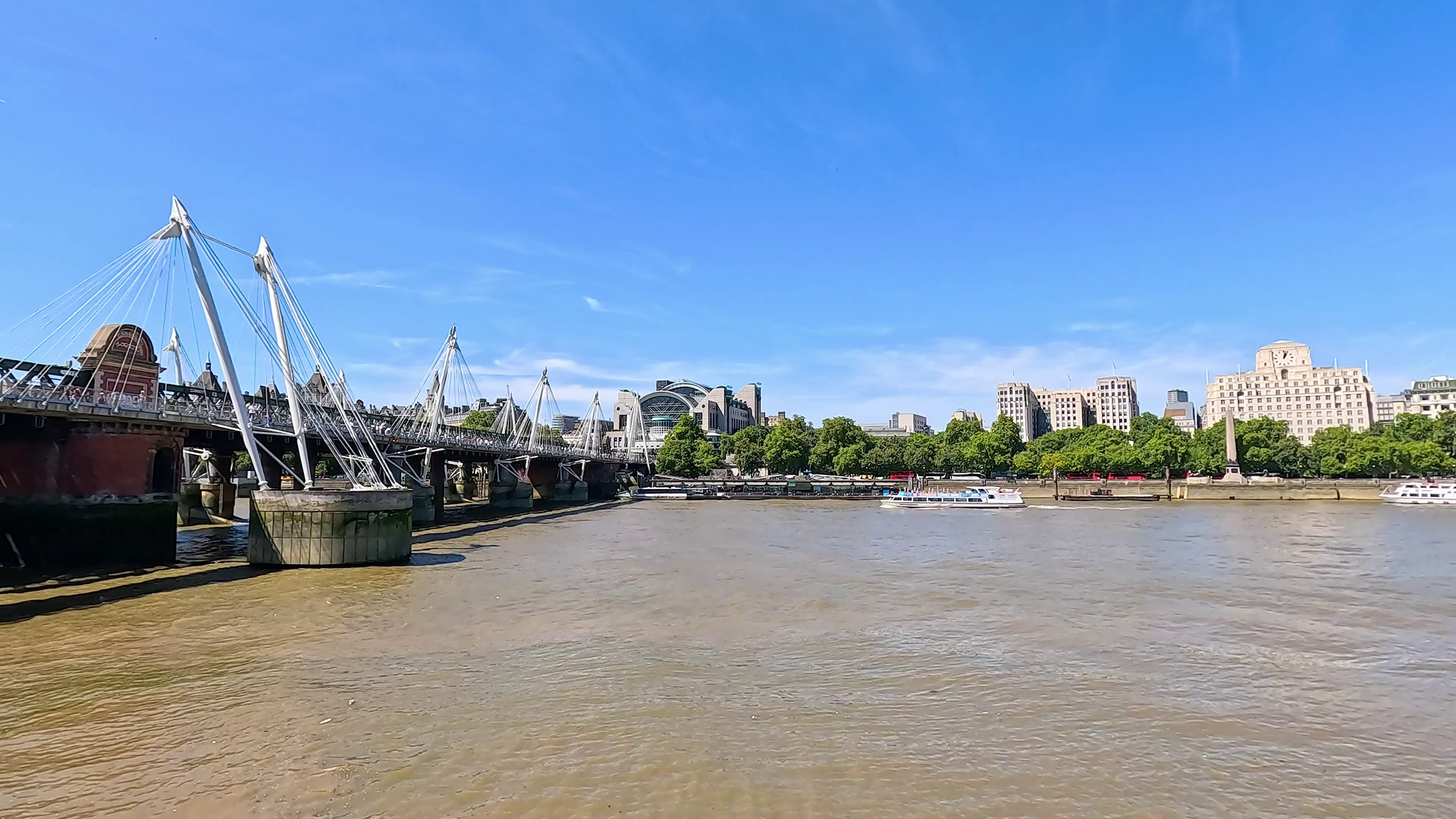 Golden Jubilee Bridges Over Thames Stock Footage SBV-352398393 ...