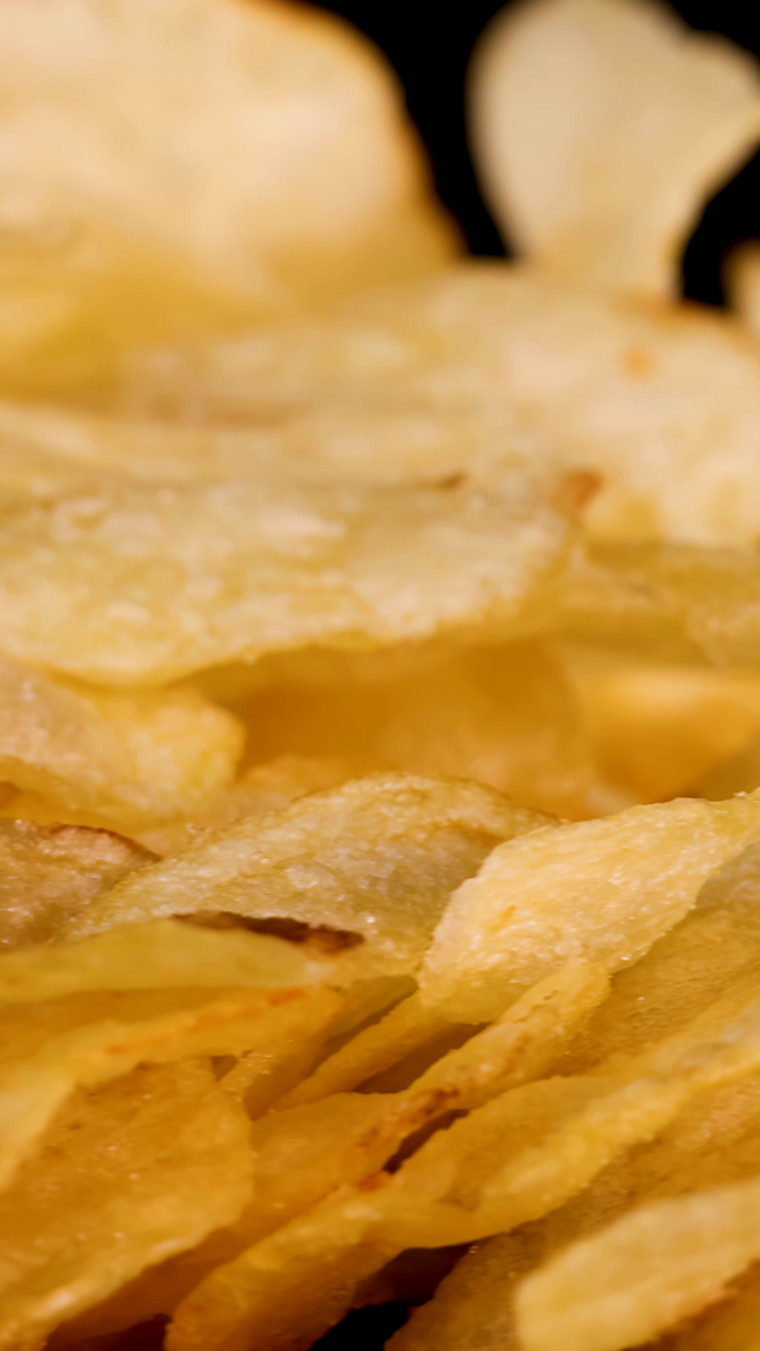 Rotating Close-up Of Golden Potato Chips Stock Footage SBV-353139770 ...