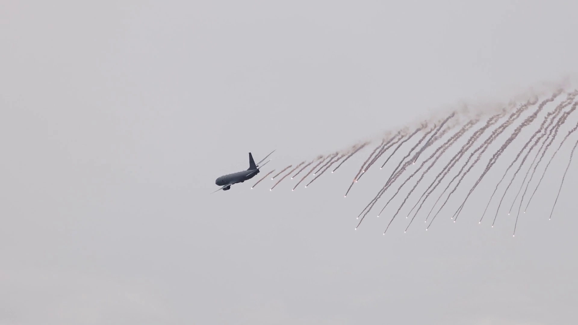 Military Aircraft Flare Drop At Avalon Stock Footage SBV-352424717 ...
