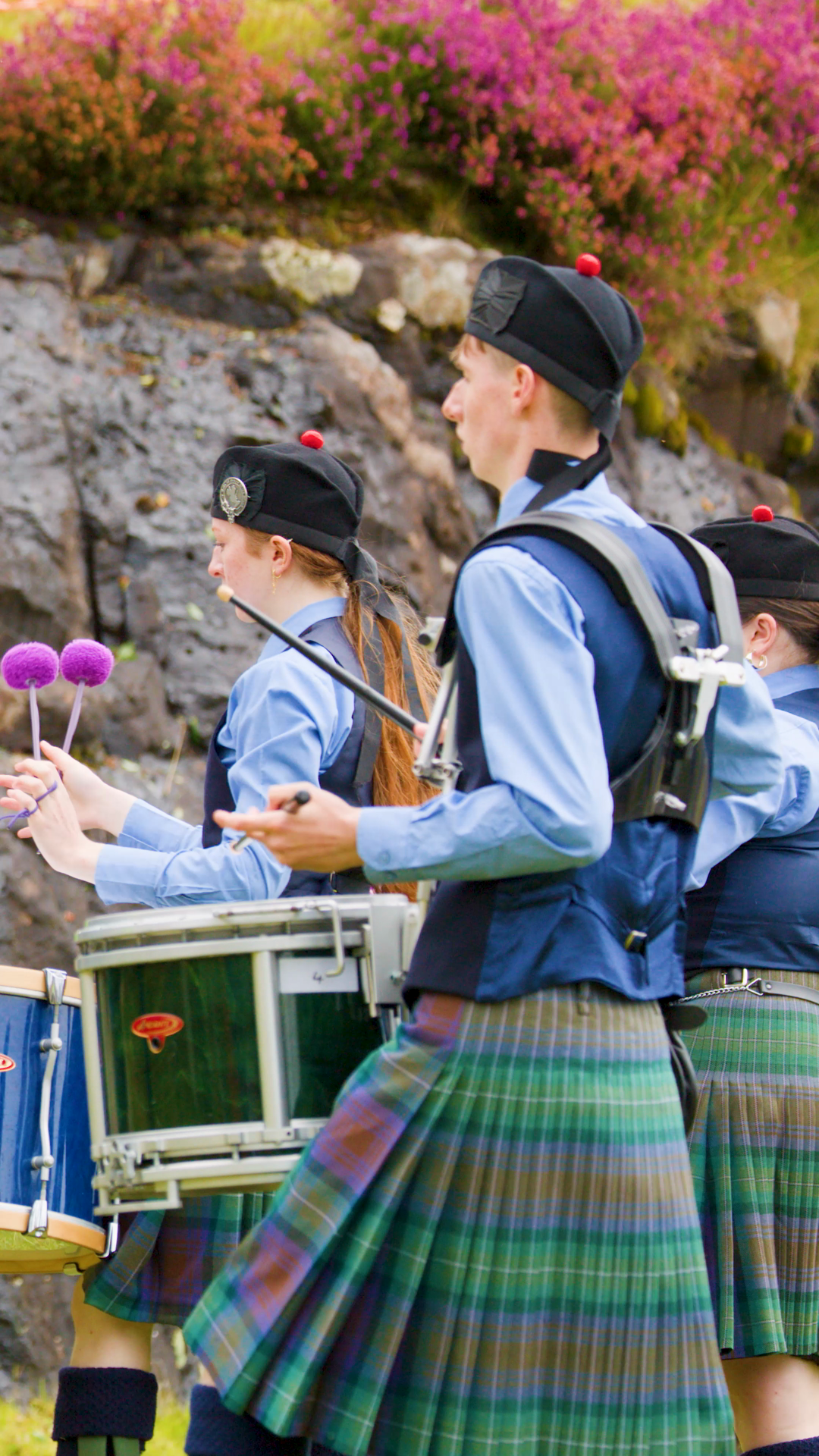 Scottish Drum Band Marching Outdoors In Stock Footage SBV-353153851 ...