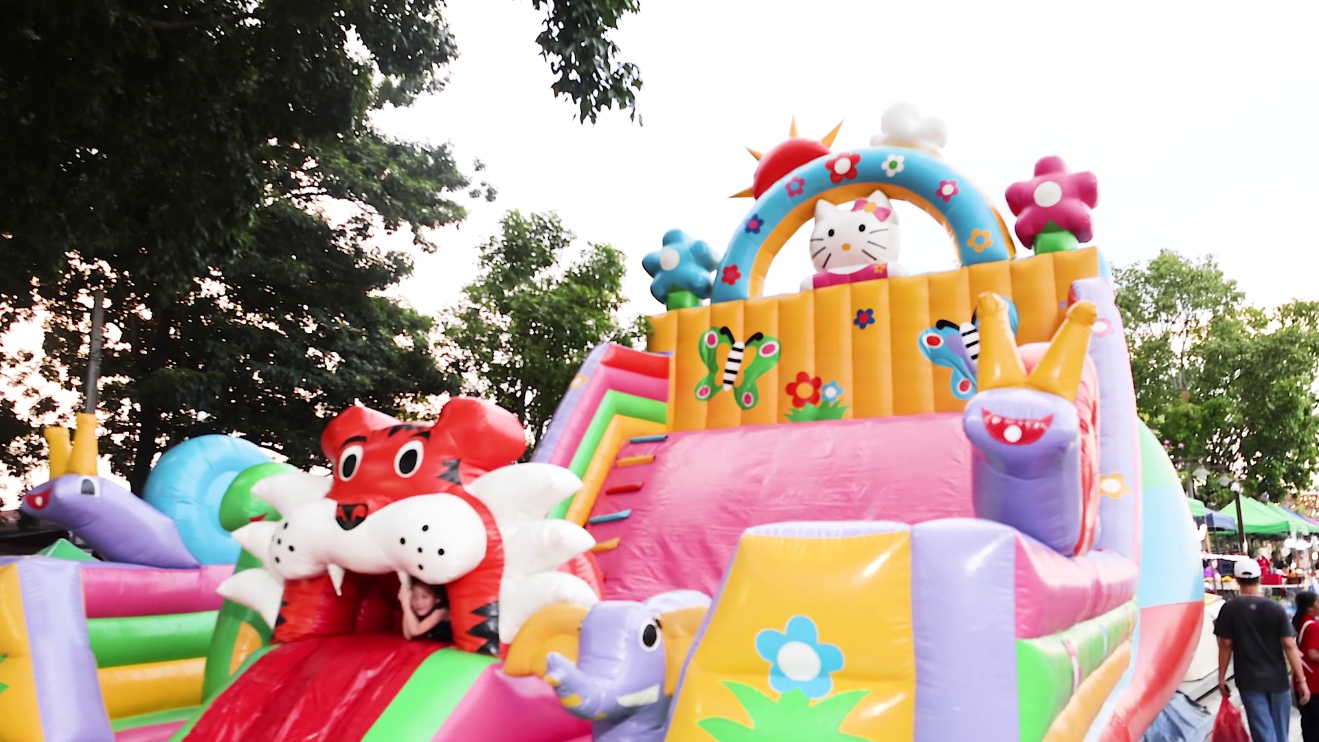 Kids Enjoying Fun House Slide Stock Footage SBV-352452513 - Storyblocks
