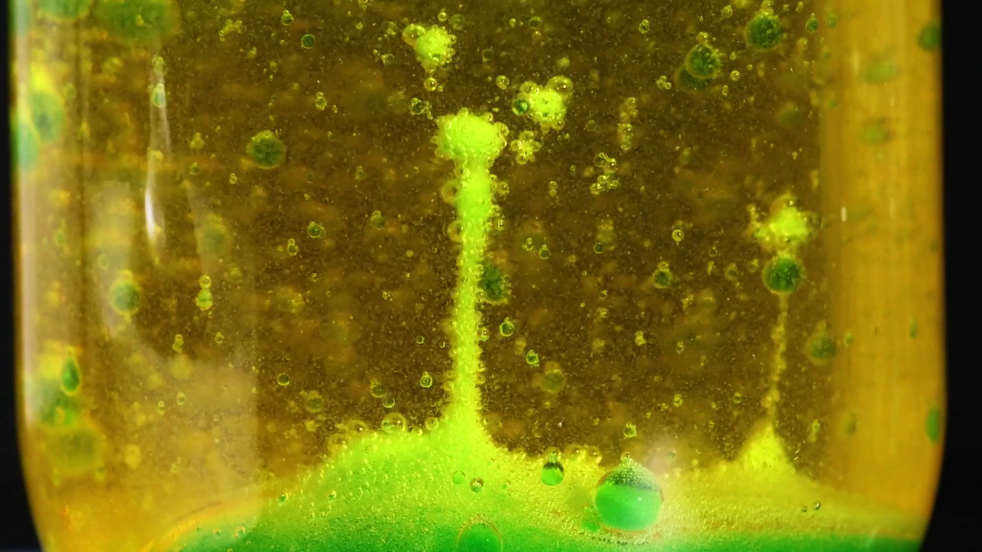 Vibrant Green Yellow Liquid Reaction In Stock Footage SBV-353329493 ...
