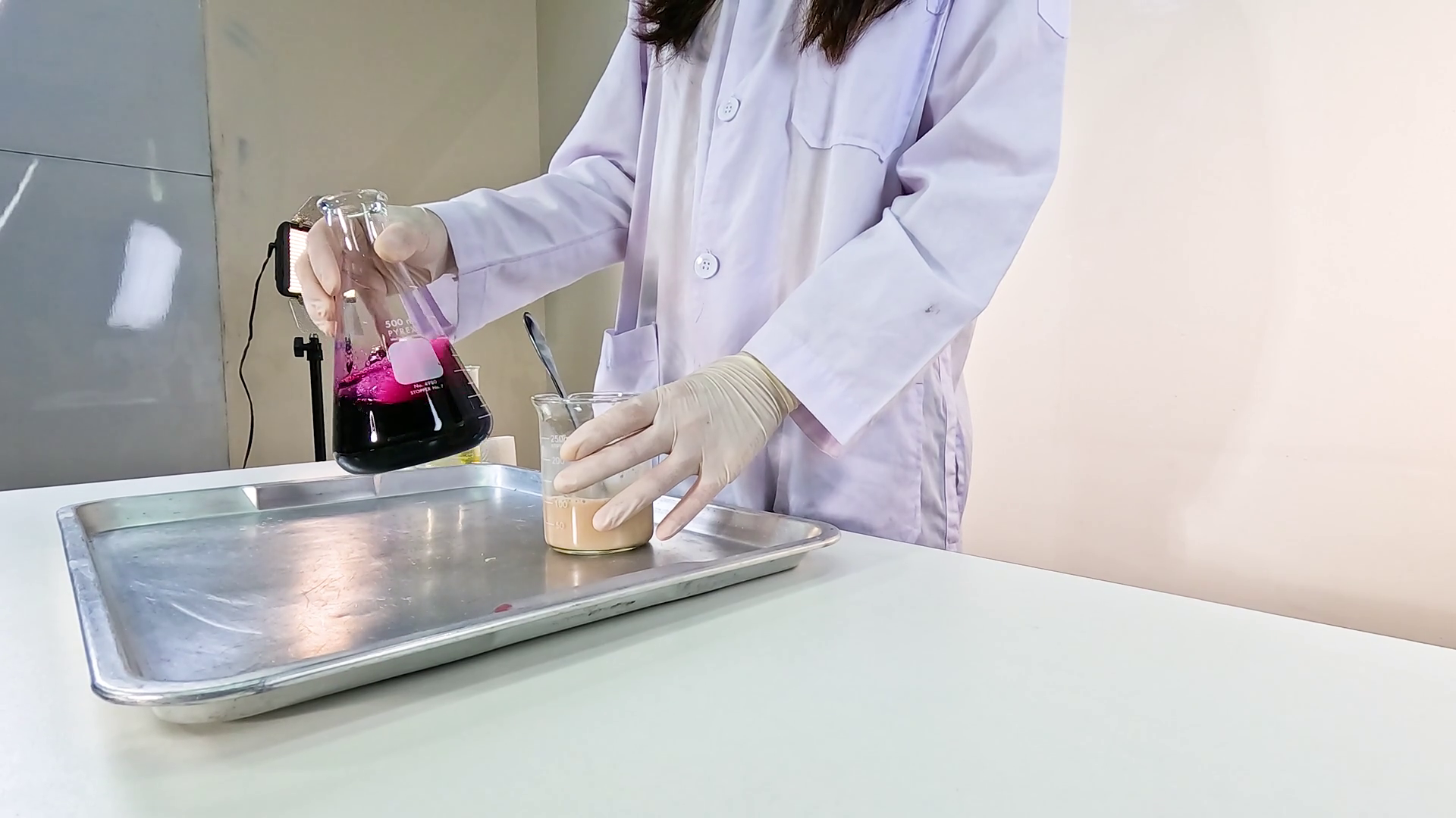 Colorful Chemical Reaction In Laboratory Stock Footage SBV-352519400 ...