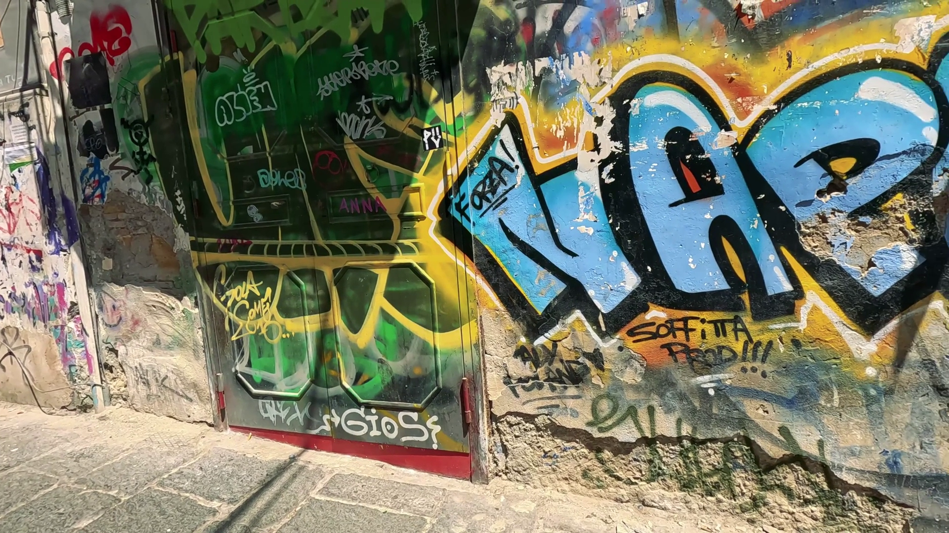 Colorful Graffiti In Naples Alleyway Stock Footage SBV-352803174 ...