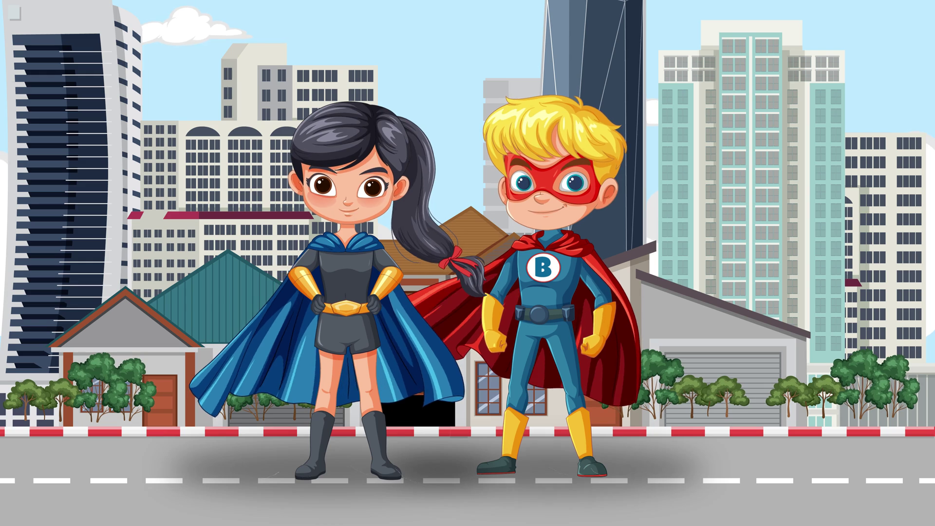 Superhero Duo In City Stock Footage SBV-352539988 - Storyblocks