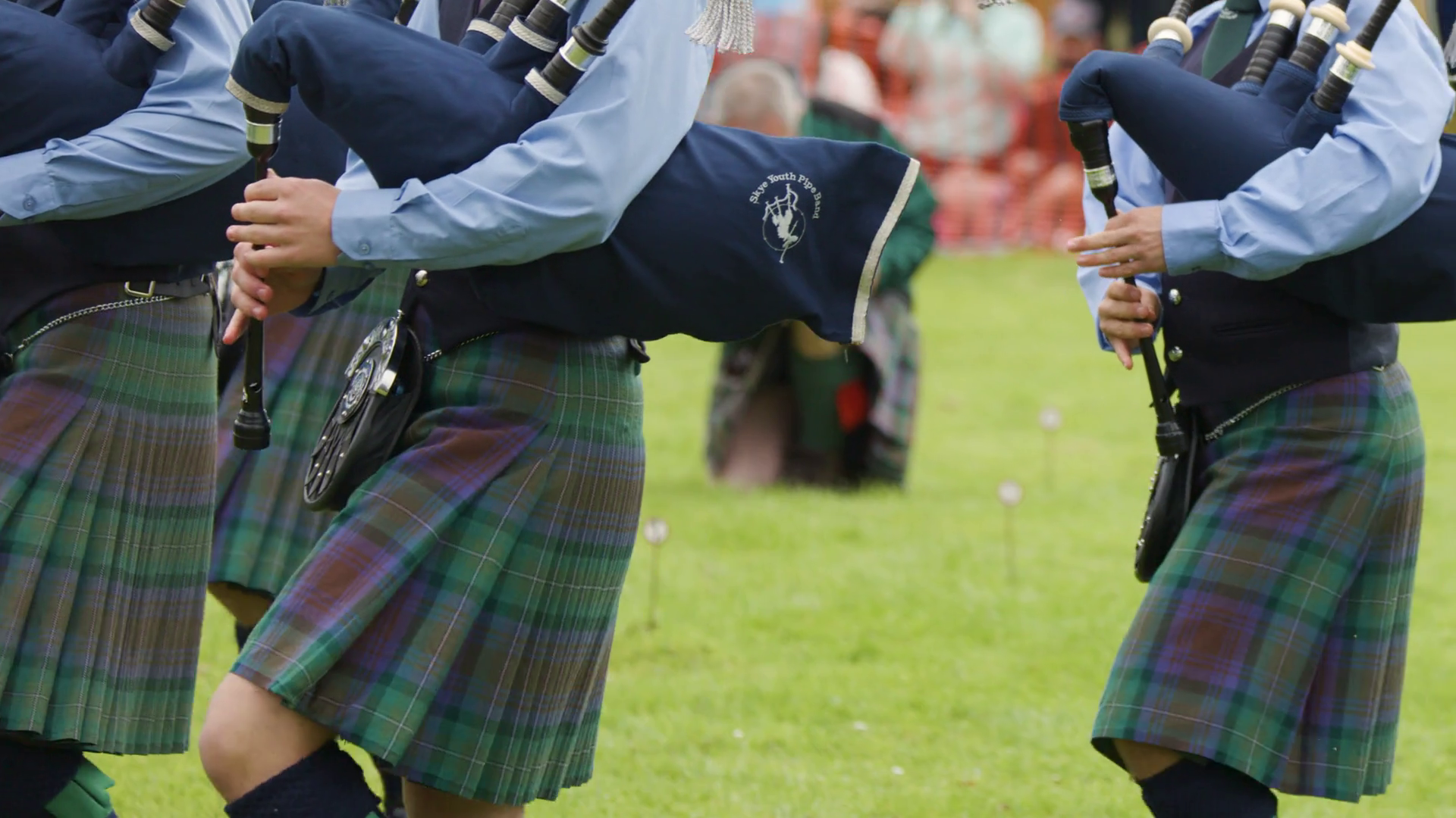 Scottish Pipe Band Marching In Kilts At Stock Footage SBV-352601470 ...