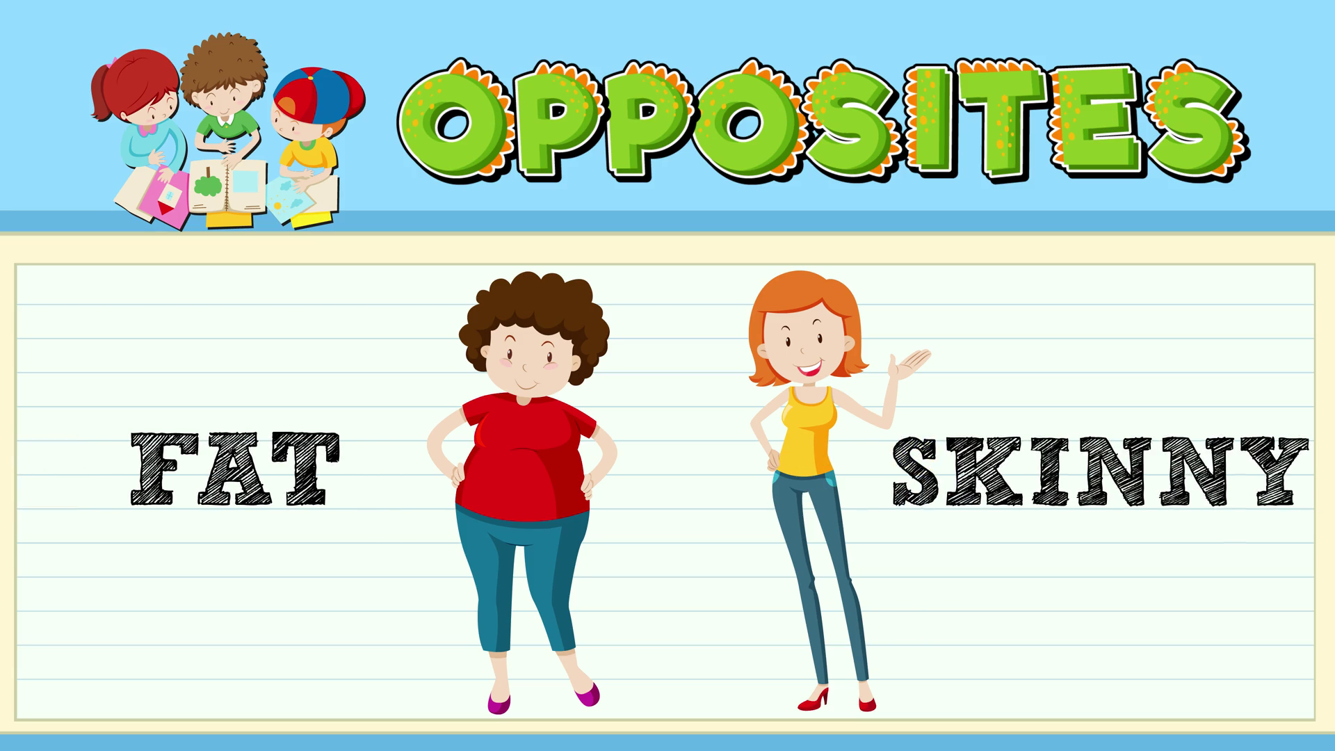 Animated Opposites: Fat Skinny Characters Stock Footage SBV-352559761 ...