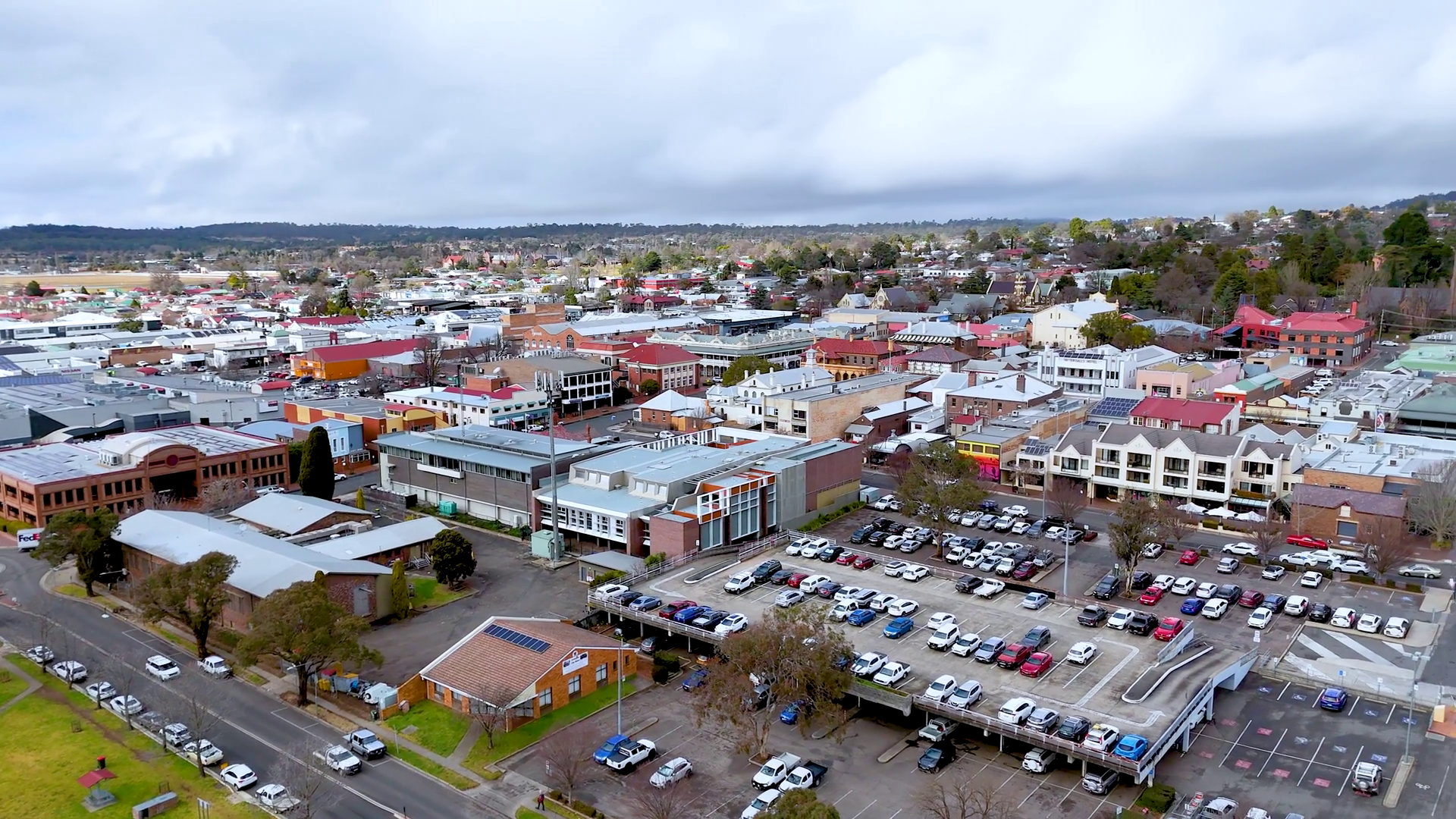 Aerial View Of Armidale Town Center Stock Footage SBV-352587035 ...
