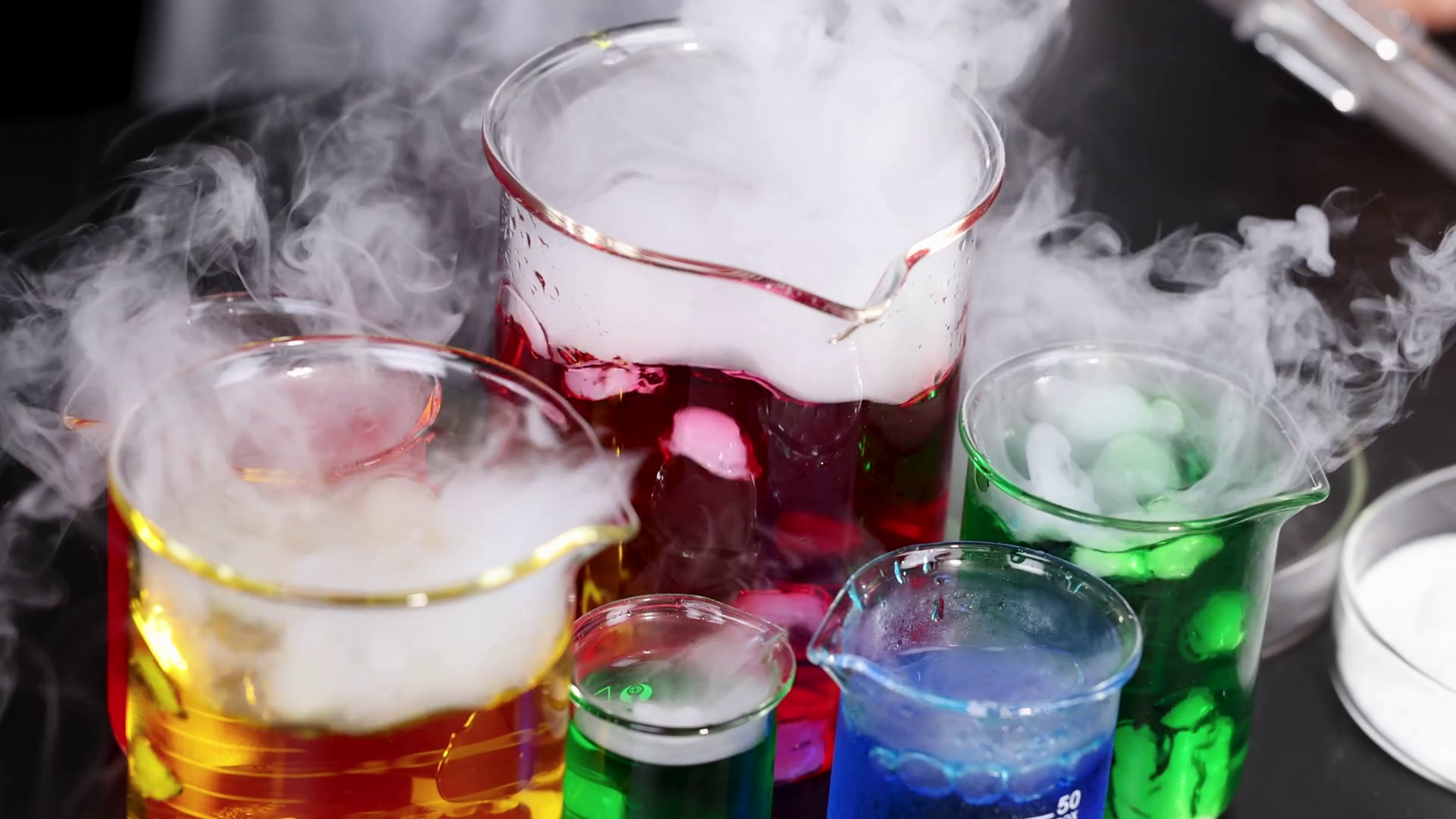 Colorful Chemical Reaction With Dry Ice Stock Footage SBV-352677470 ...