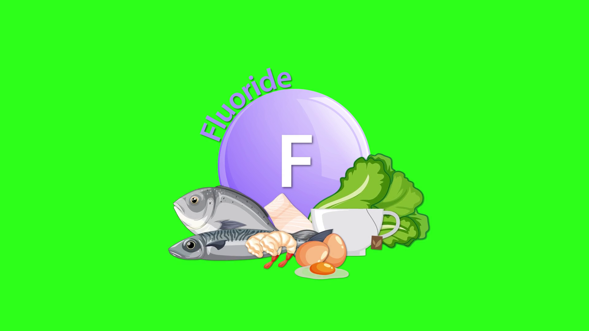Fluoride Symbol With Food Sources On Green Stock Footage SBV-352564233 ...