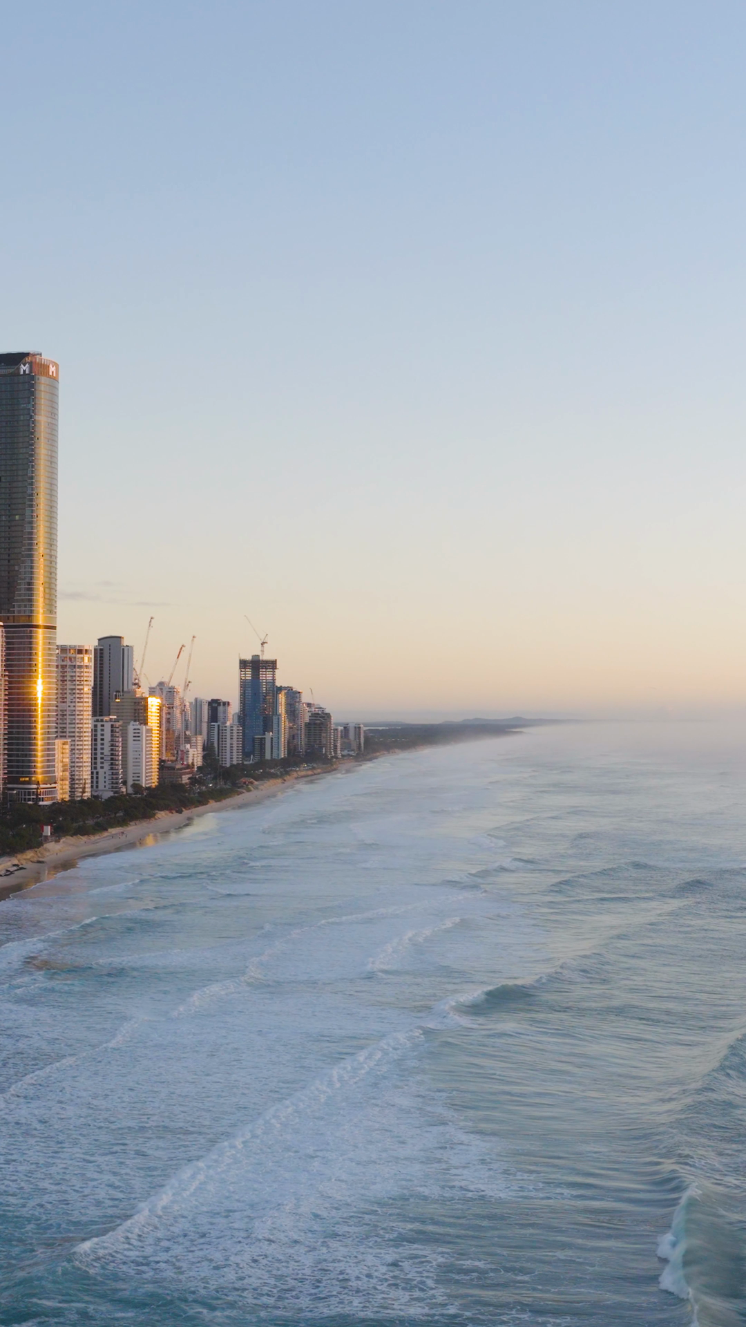 Sunrise Over Gold Coast Beachfront Skyline Stock Footage SBV-353139277 ...