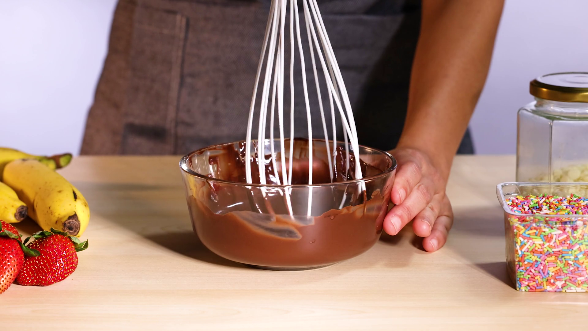 Stirring Chocolate With Fruits Sprinkles Stock Footage SBV-352717322 ...