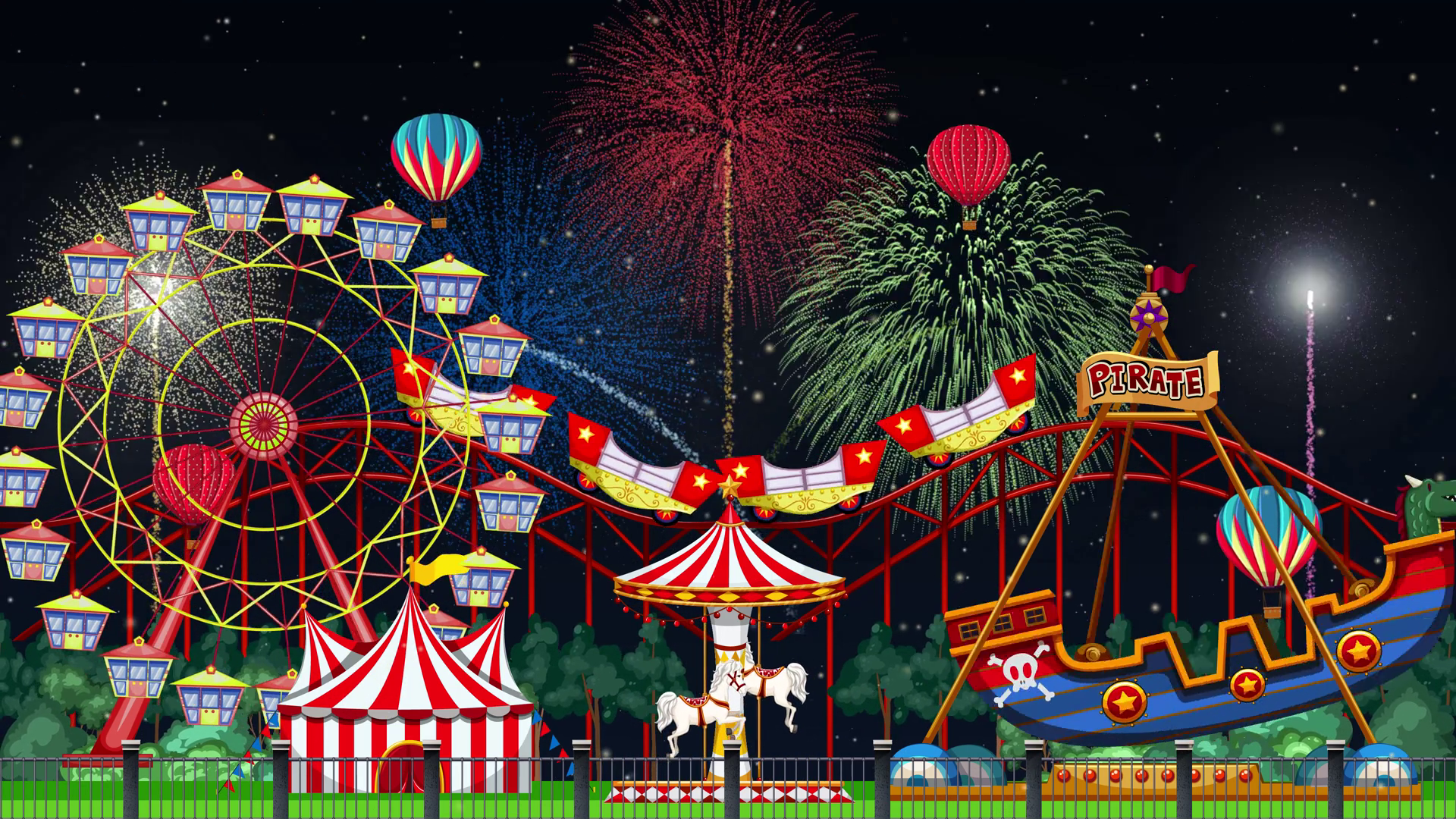 Festive Night At Animated Carnival Stock Footage SBV-352739311 ...