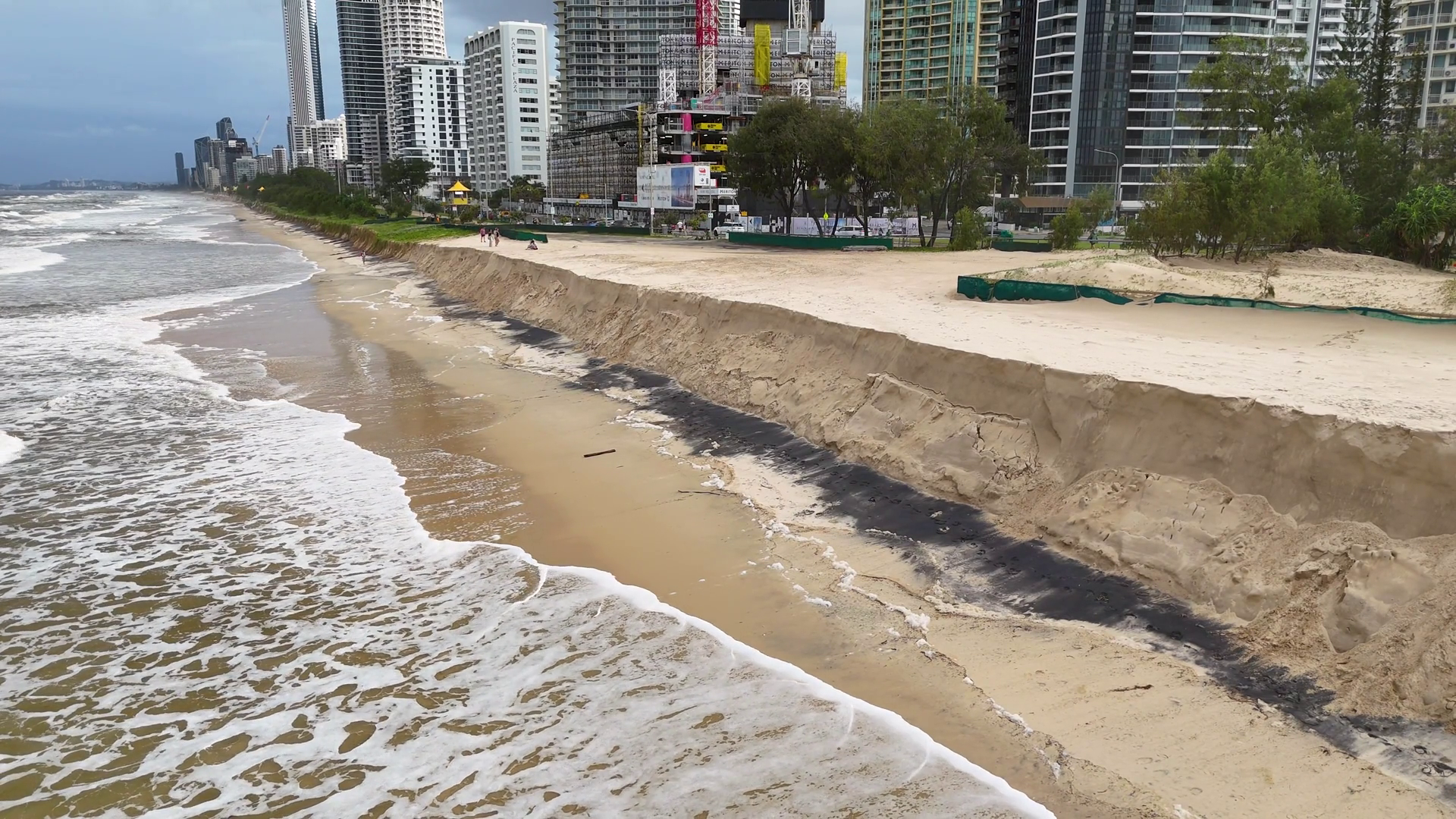 Coastal Erosion At Gold Coast Beachfront Stock Footage SBV-352320904 ...