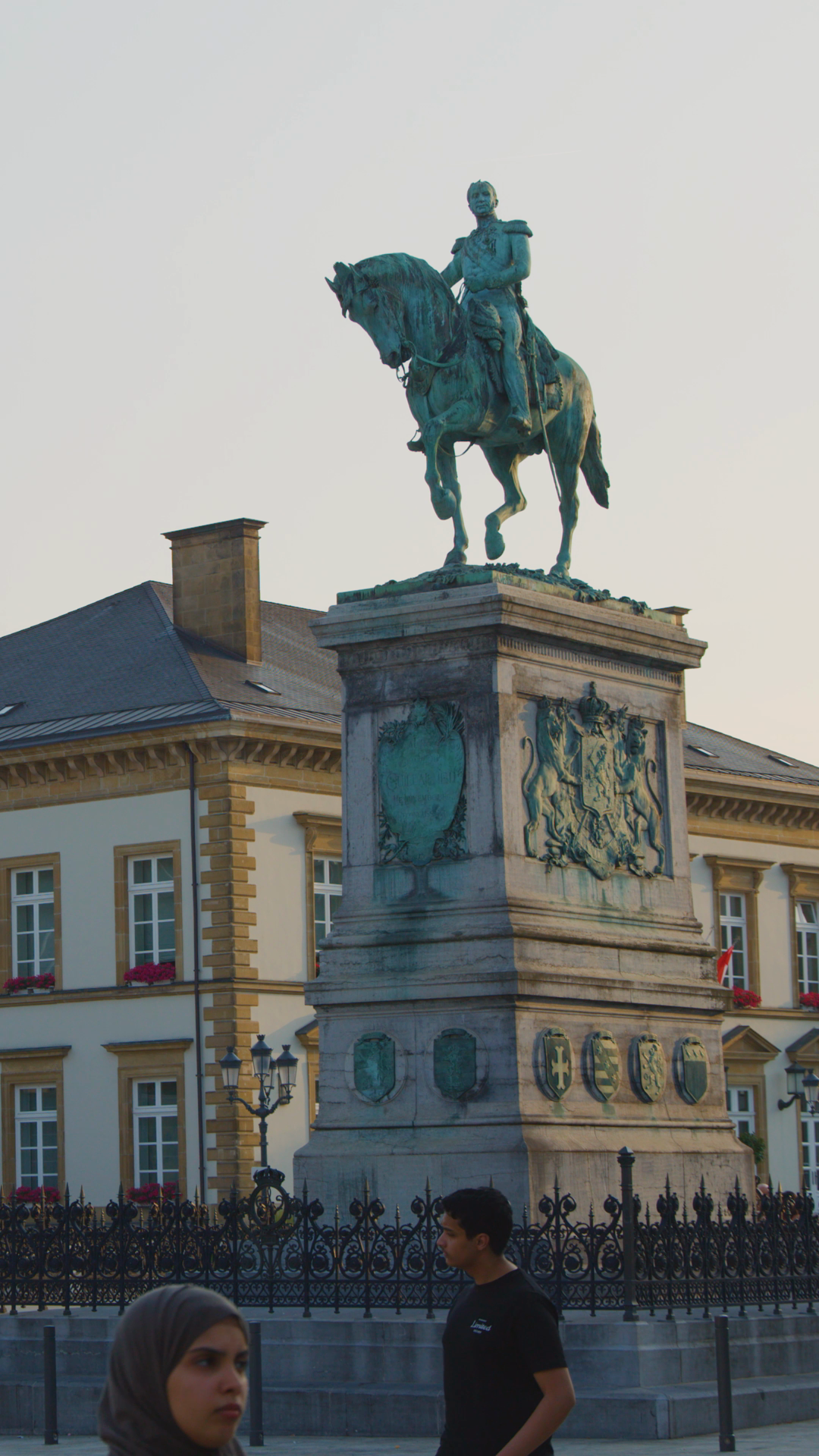 Pedestrians Passing Equestrian Statue In Stock Footage SBV-353068478 ...