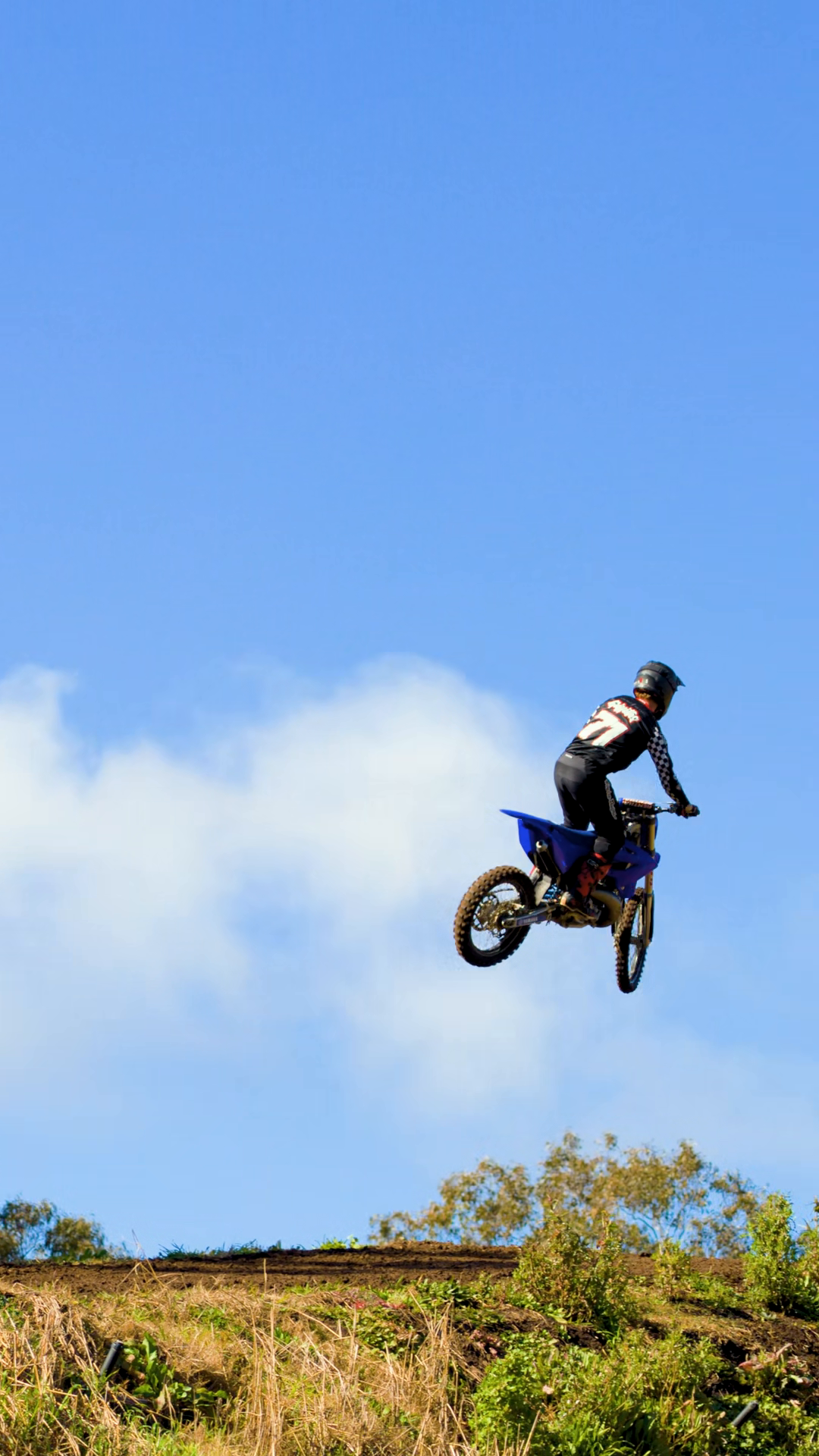 Motocross Riders Jump Dirt Ramp In Stock Footage SBV-353604681 ...