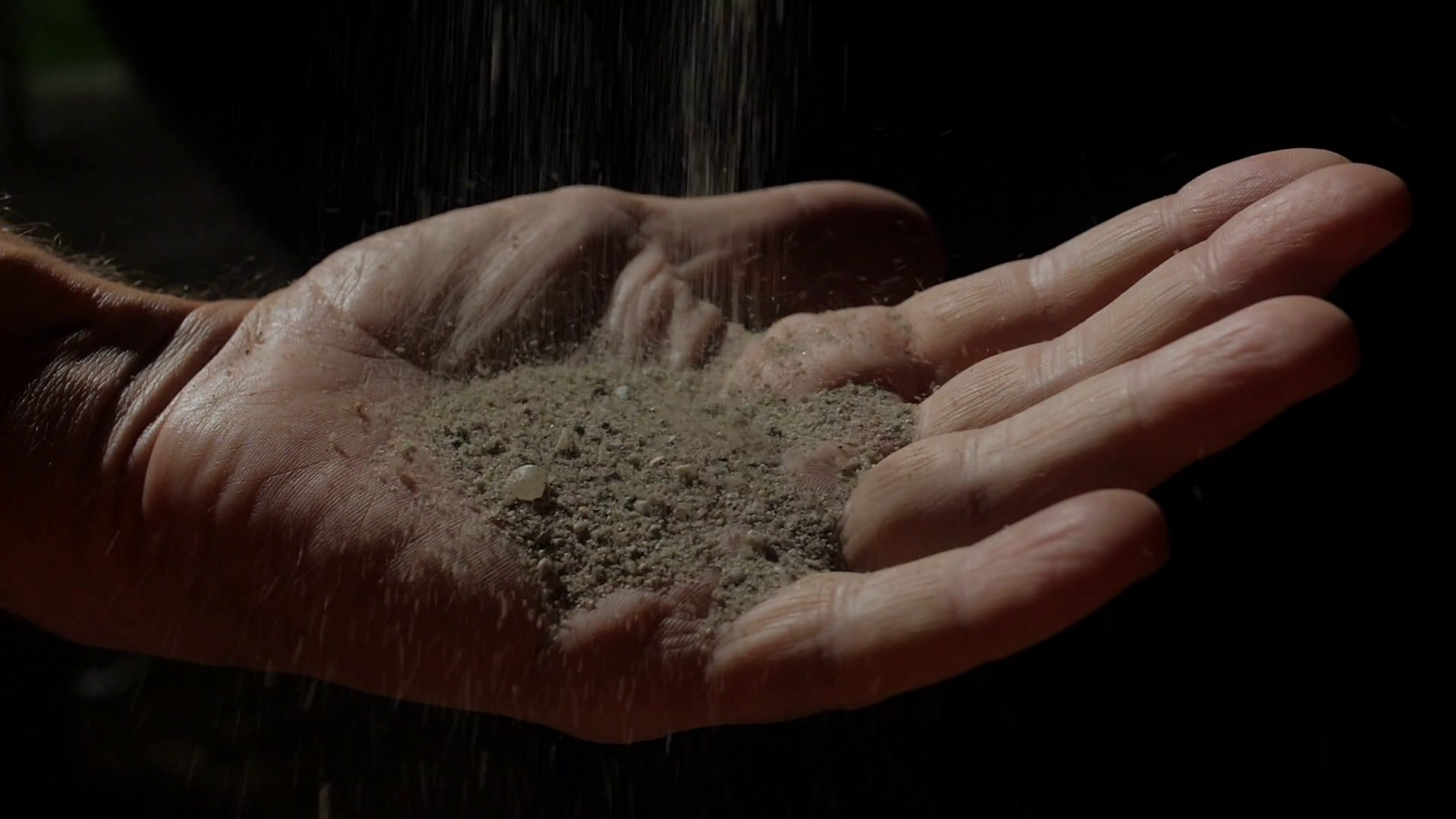 Sand Falling In Male Hand Slow-motion Stock Footage SBV-347220363 ...