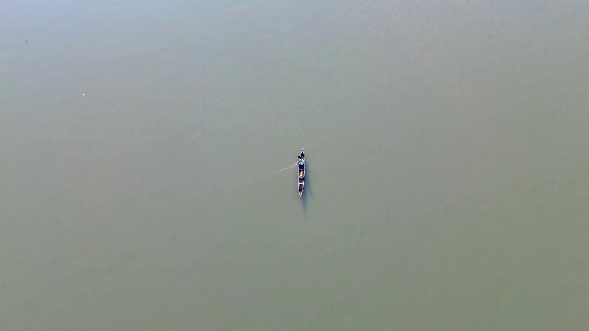 Aerial View Of Canoe On Calm Water Stock Footage SBV-352370042 ...