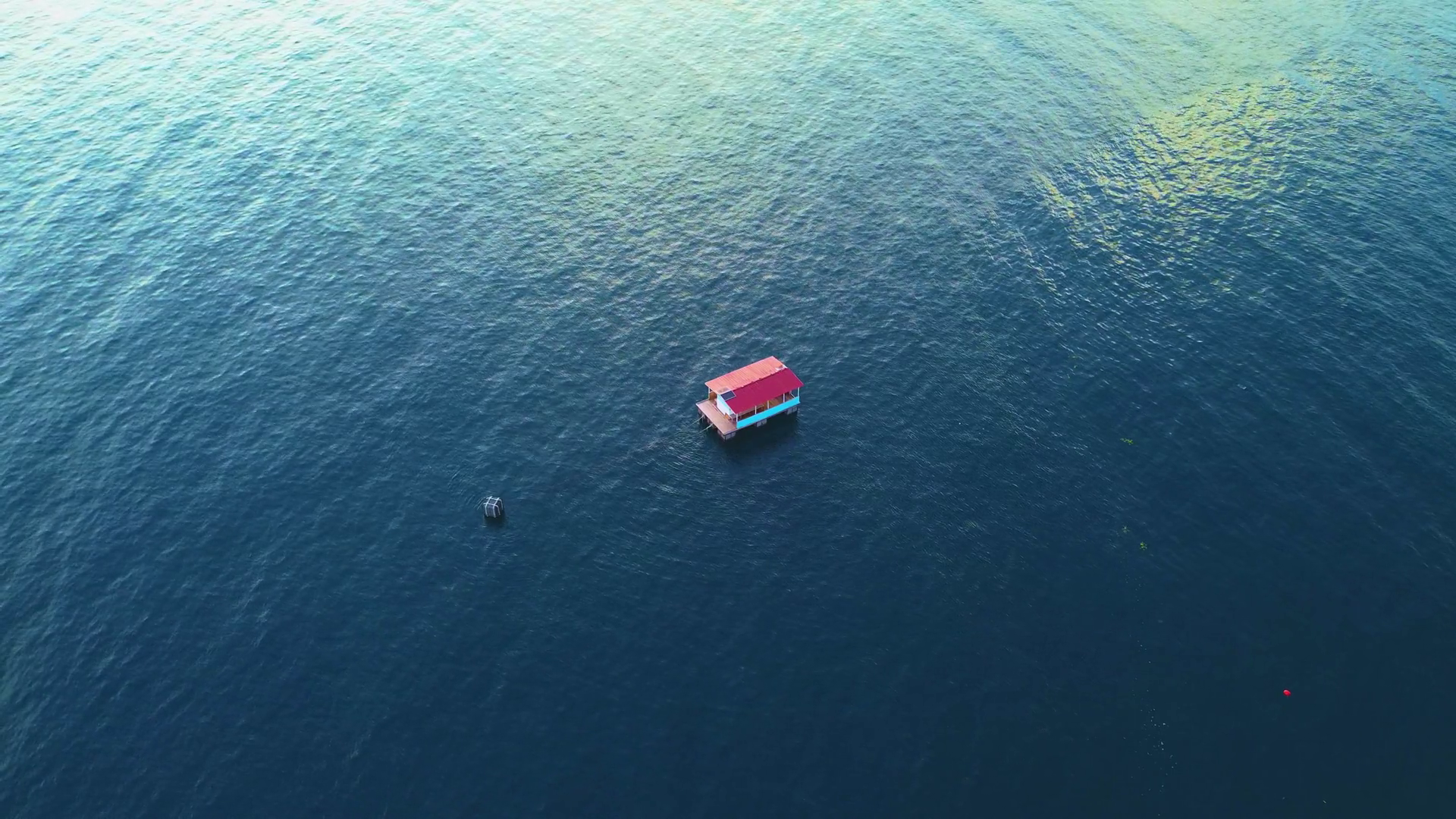 Aerial View Of Houseboat On Sea Stock Footage SBV-352365722 - Storyblocks