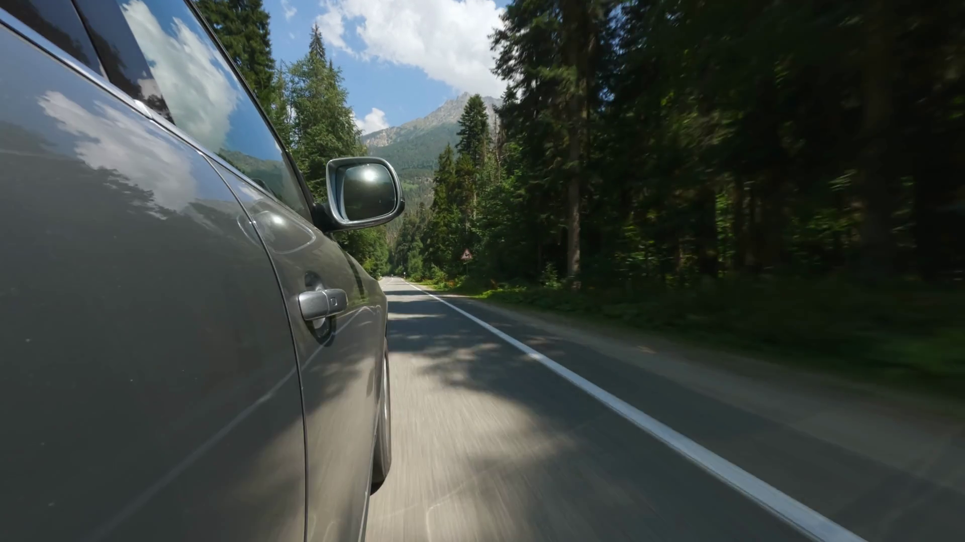 Side View Of Car Driving On Forest Road In Stock Footage SBV-352699392 ...