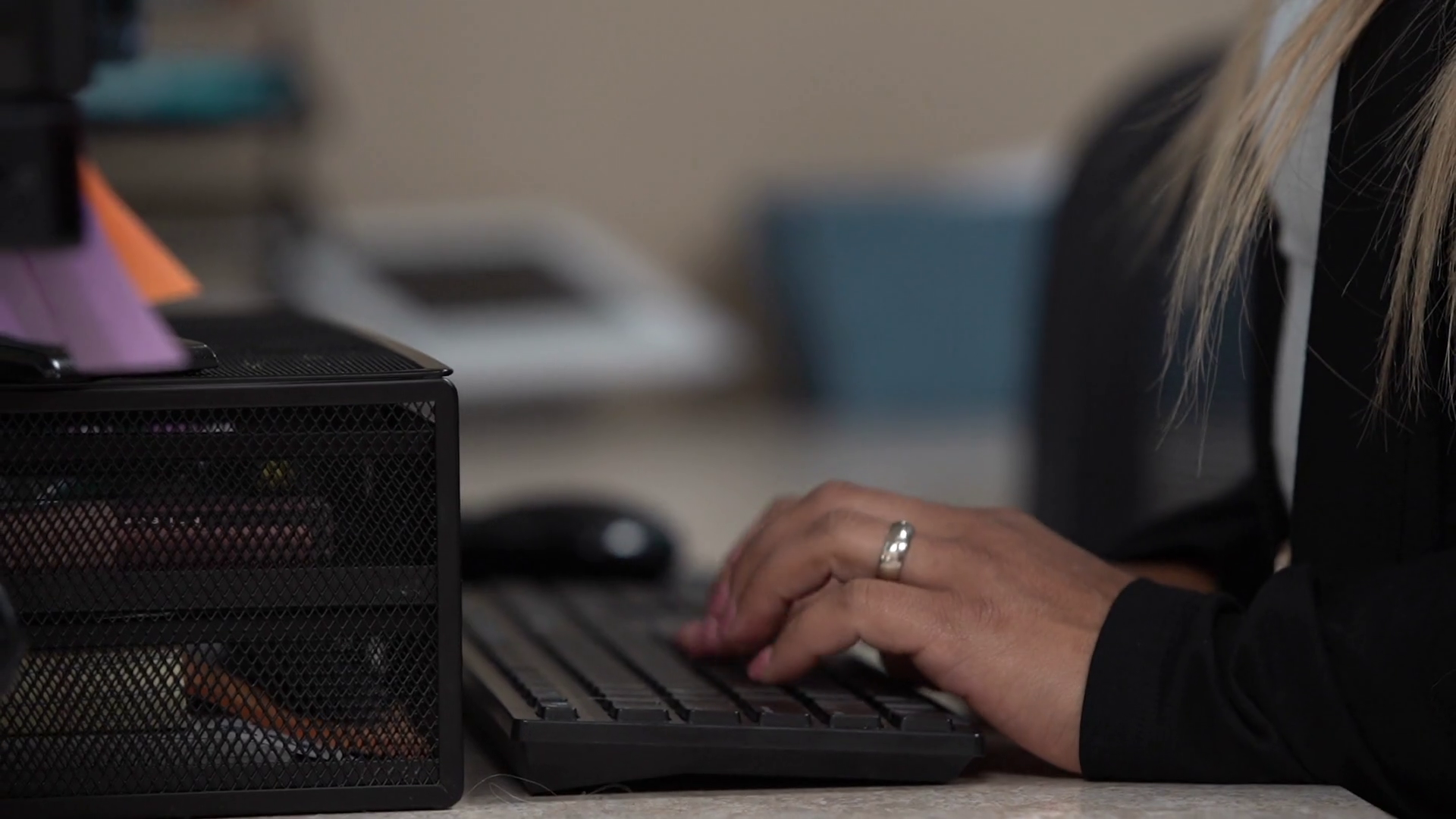 Latina Secretary Woman Typing At Desk Close Stock Footage SBV-348847167 ...