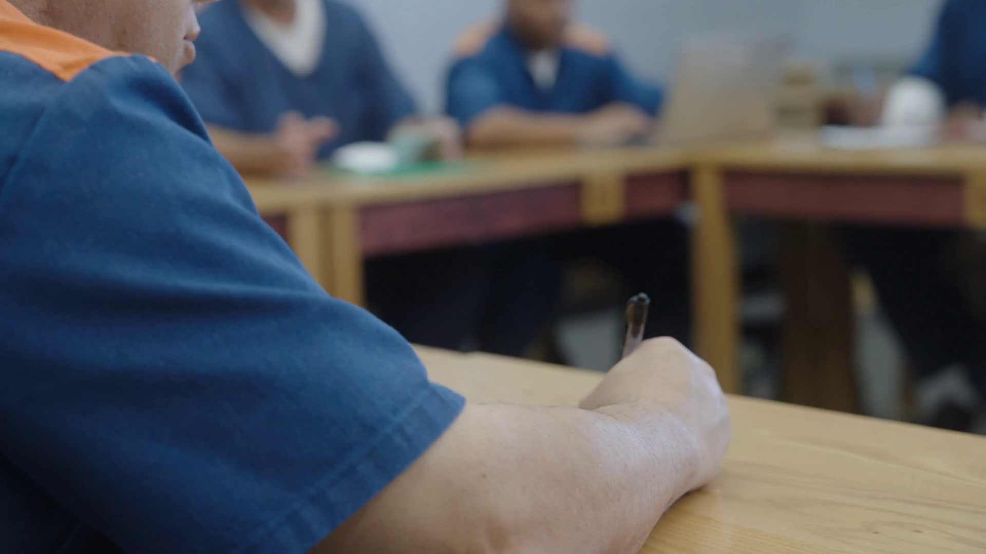 White Prisoner Caucasian Inmate Writing In Stock Footage SBV-351741291 ...