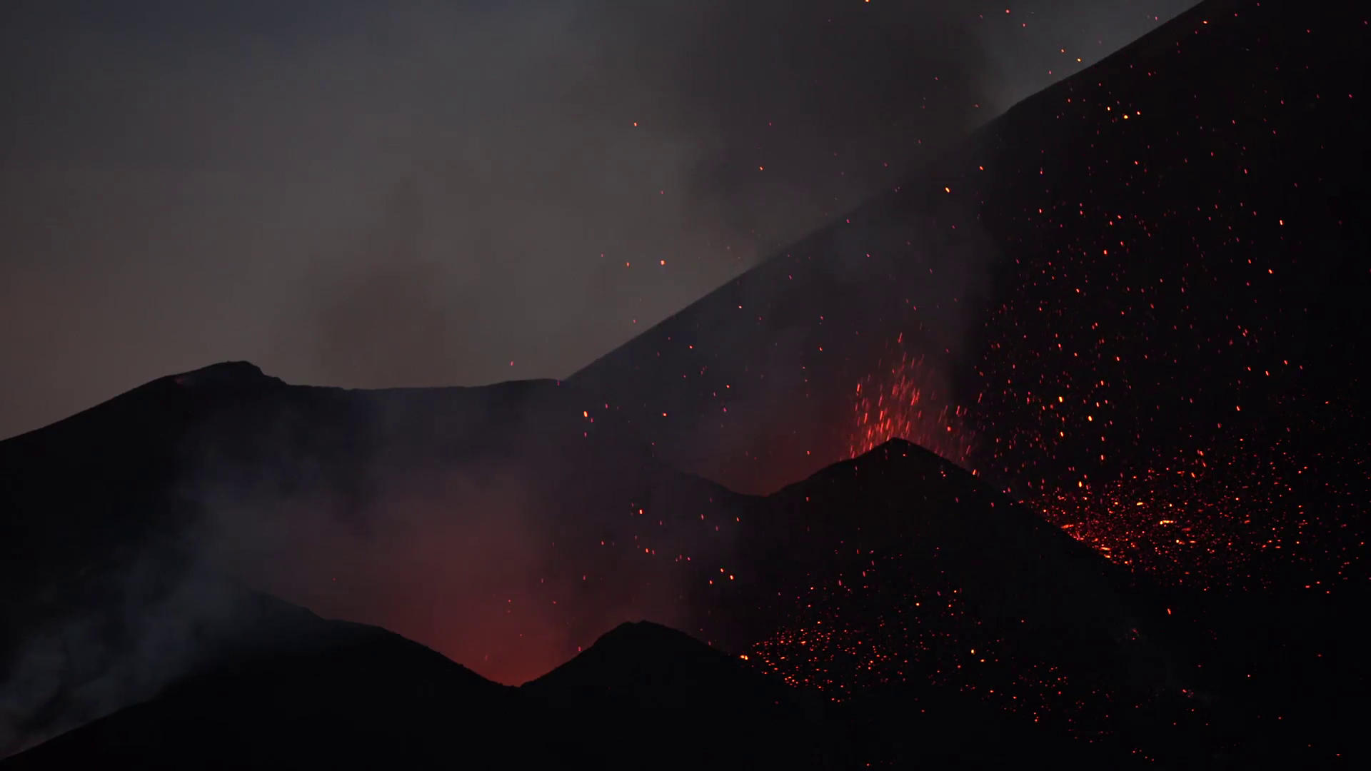 Dual-crater Strombolian Eruptions On Pico Do Stock Footage SBV ...