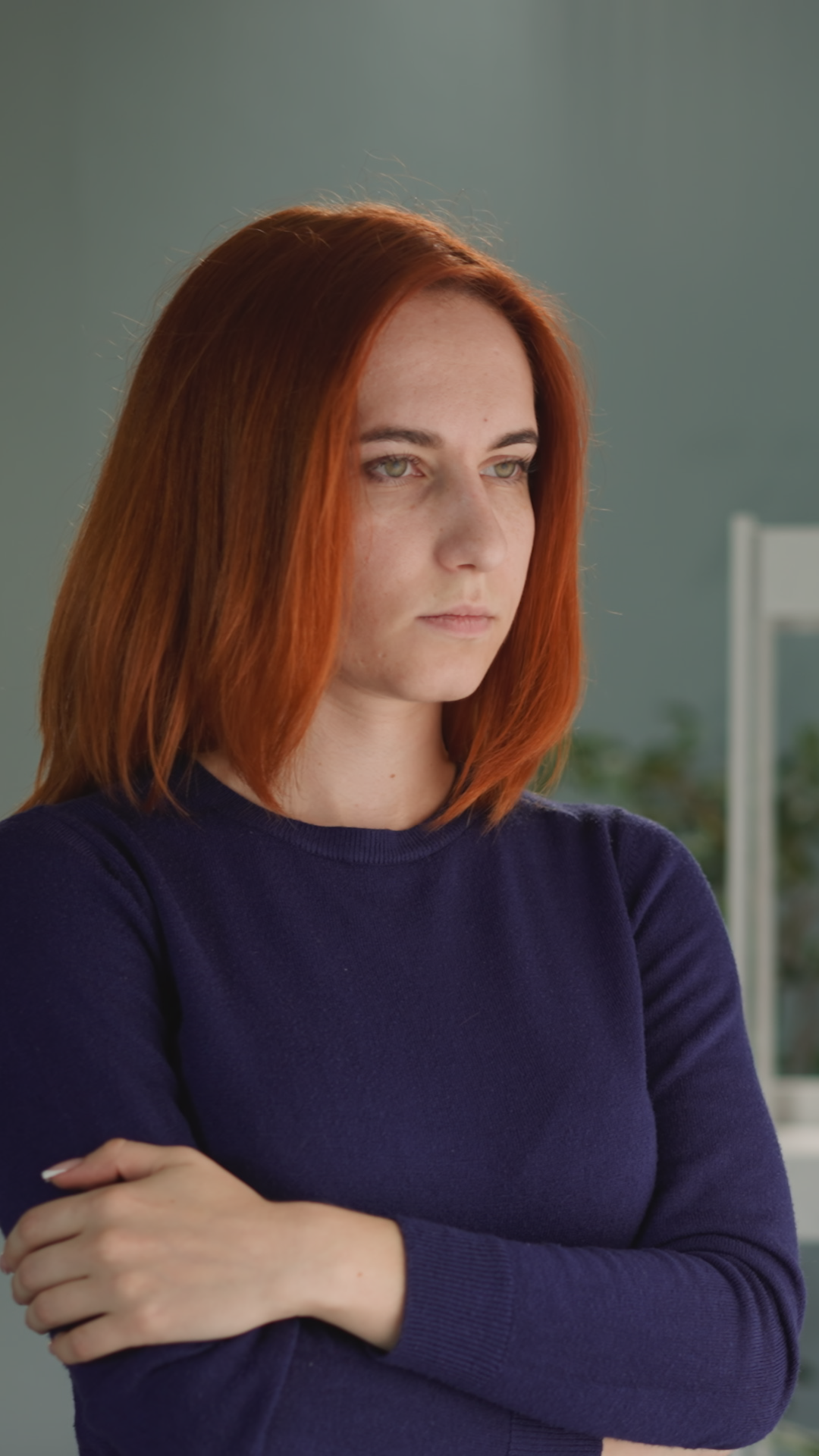 Depressed Woman With Ginger Hair Looks Out Stock Footage SBV-353134979 ...