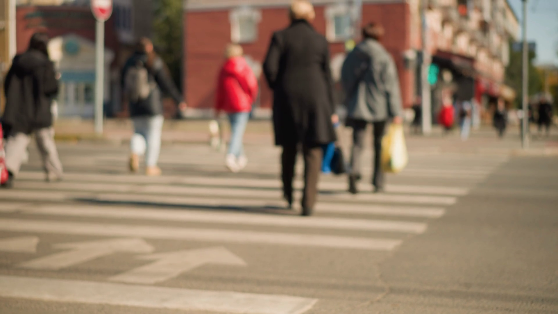 Pedestrians Crossing Busy Street On Stock Footage SBV-351975247 ...