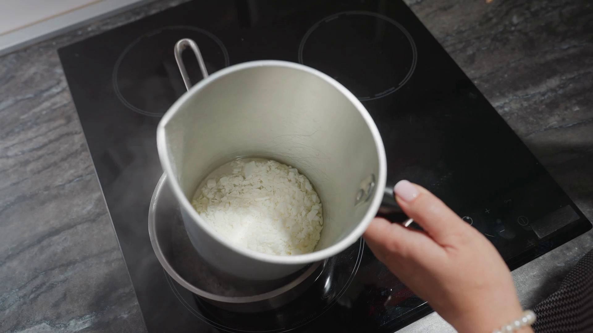 Female Chandler Melts Tallow Flakes Inside Stock Footage SBV-352012956 ...